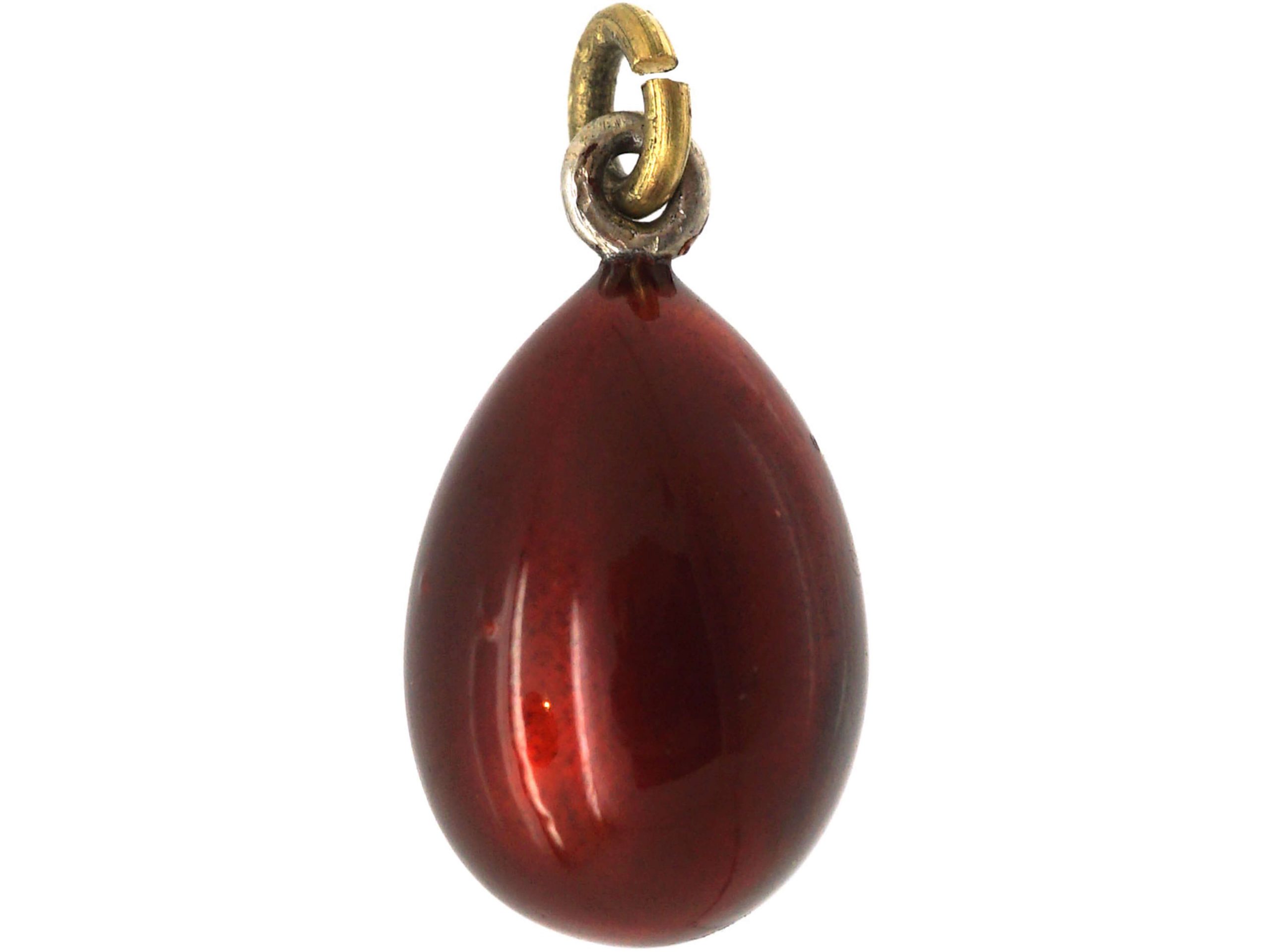 Edwardian Red Enamel Egg Pendant (546T) | The Antique Jewellery Company