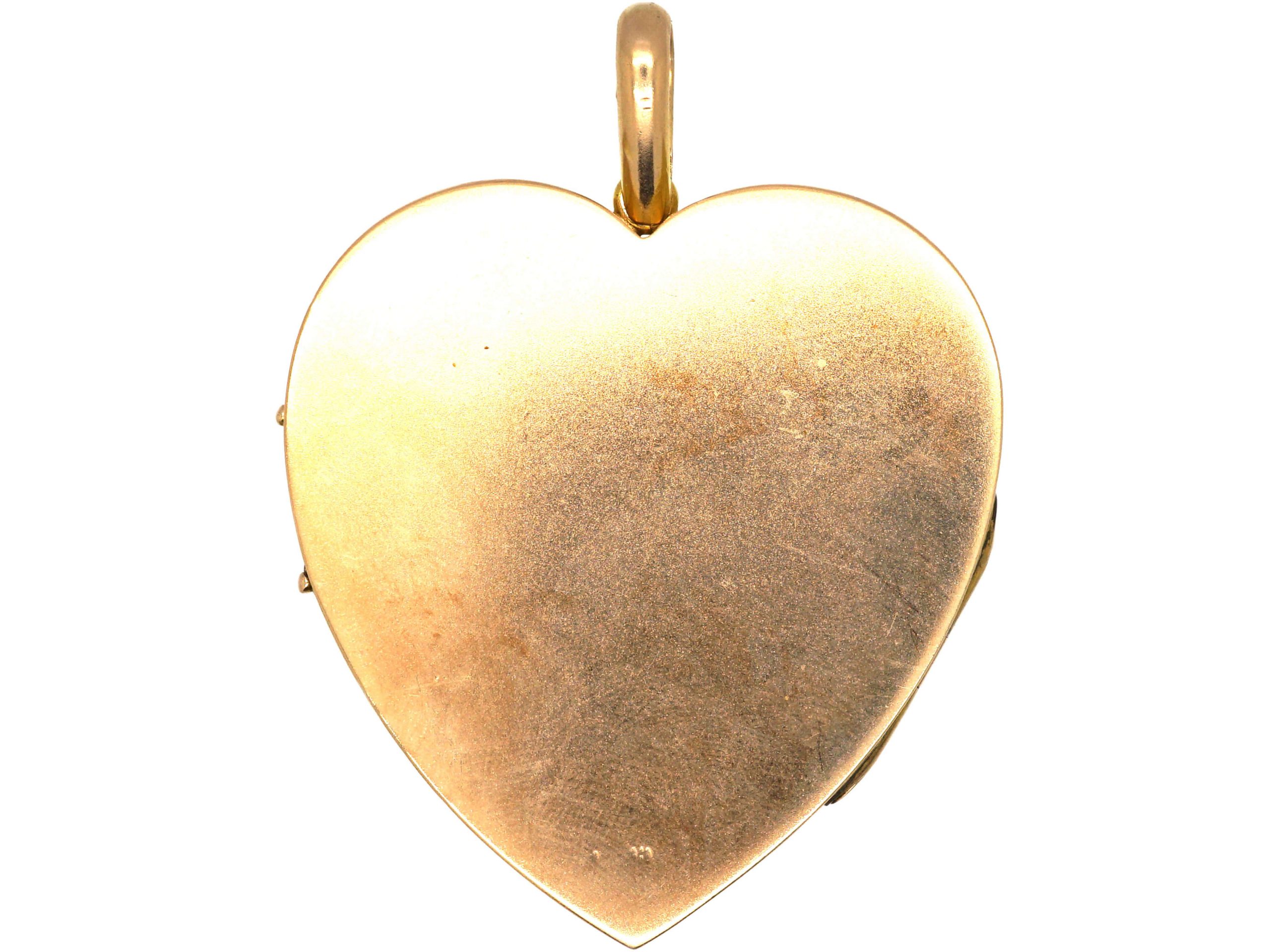 Edwardian Large 9ct Gold Heart Shaped Locket (463T) | The Antique ...