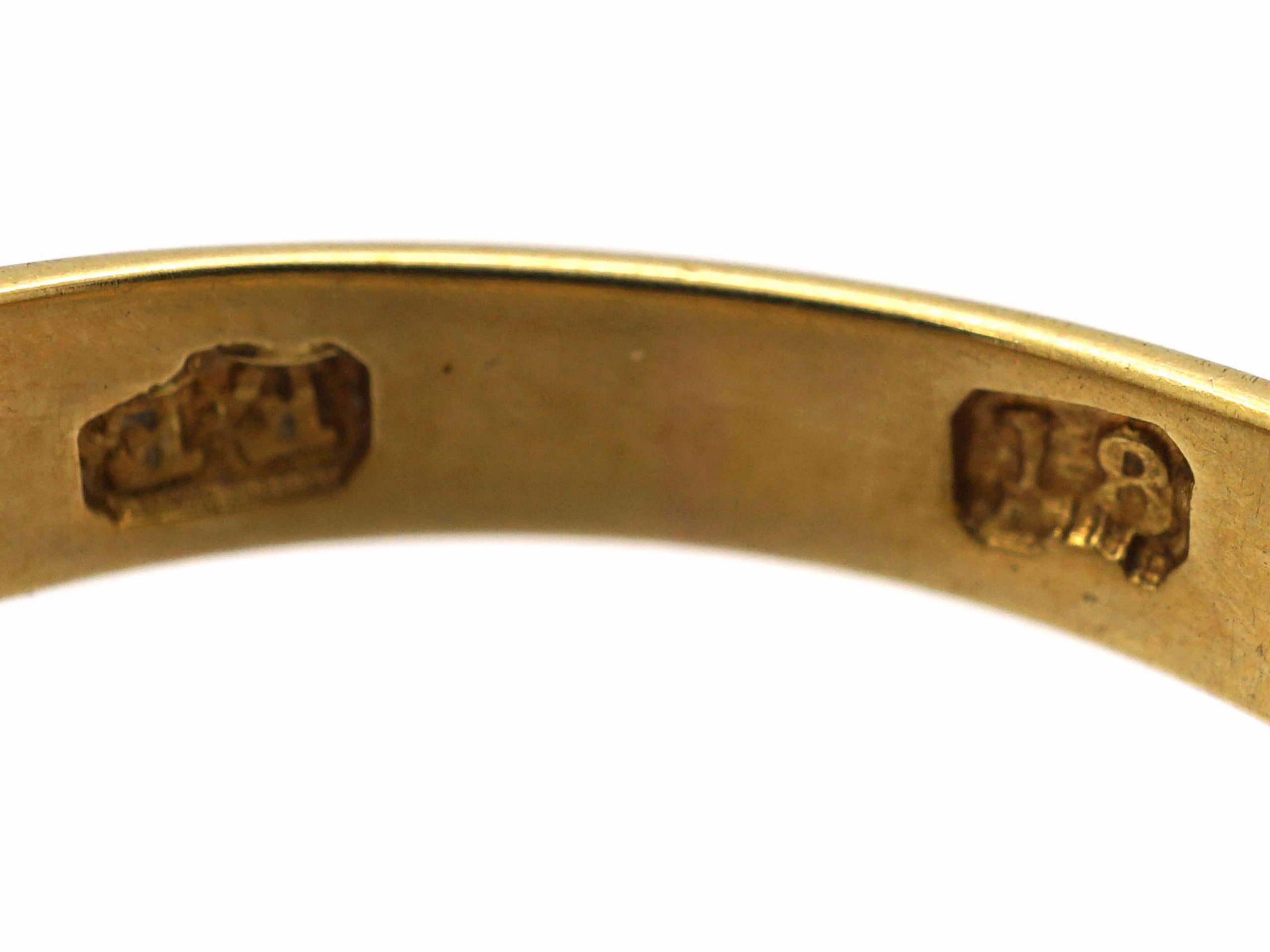 Edwardian 18ct Gold Kiss Ring set with a Diamond & Sapphires (770T ...