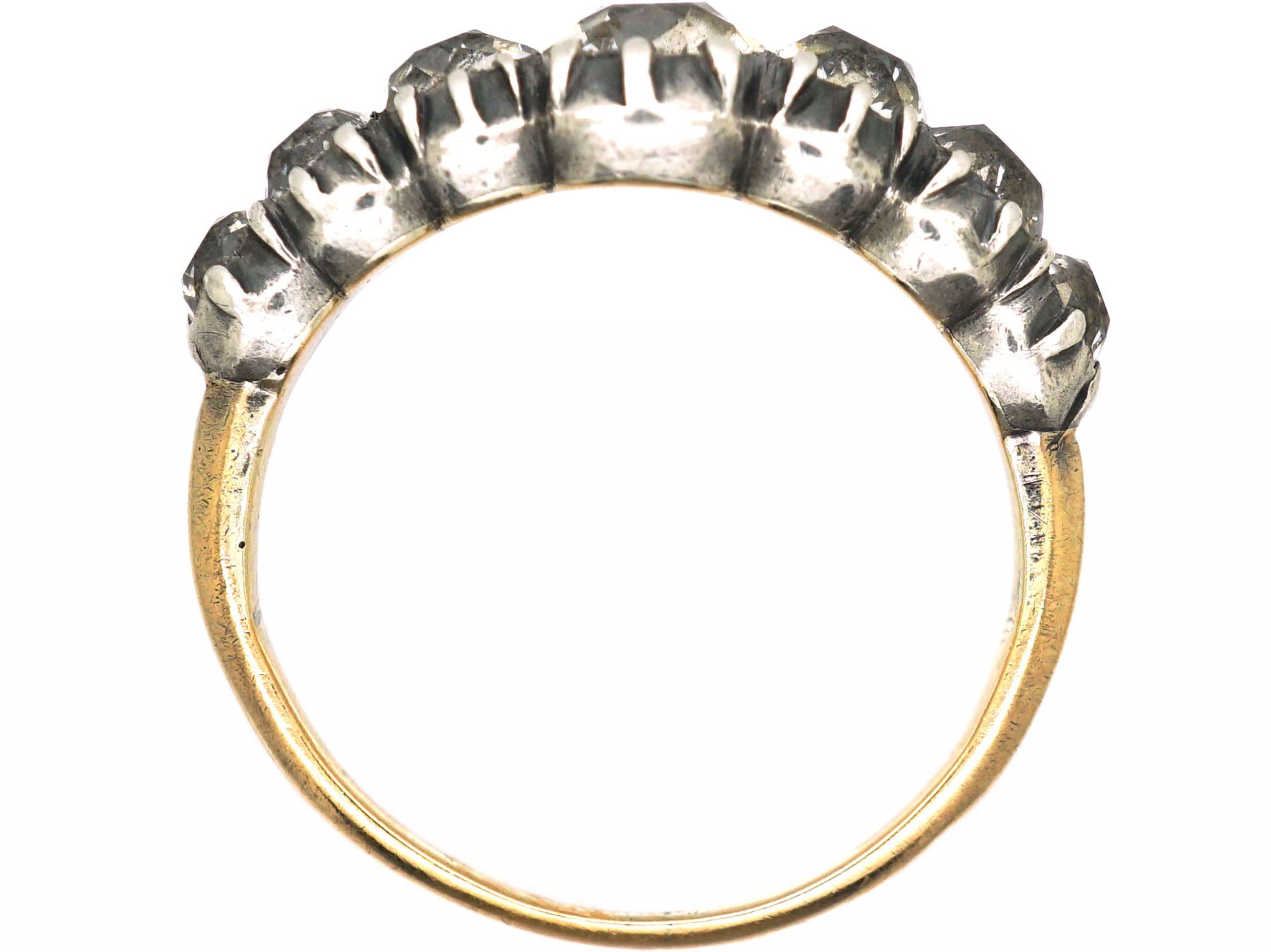 French Early 19th Century Five Stone Old Mine Cut Diamond Ring (6K ...