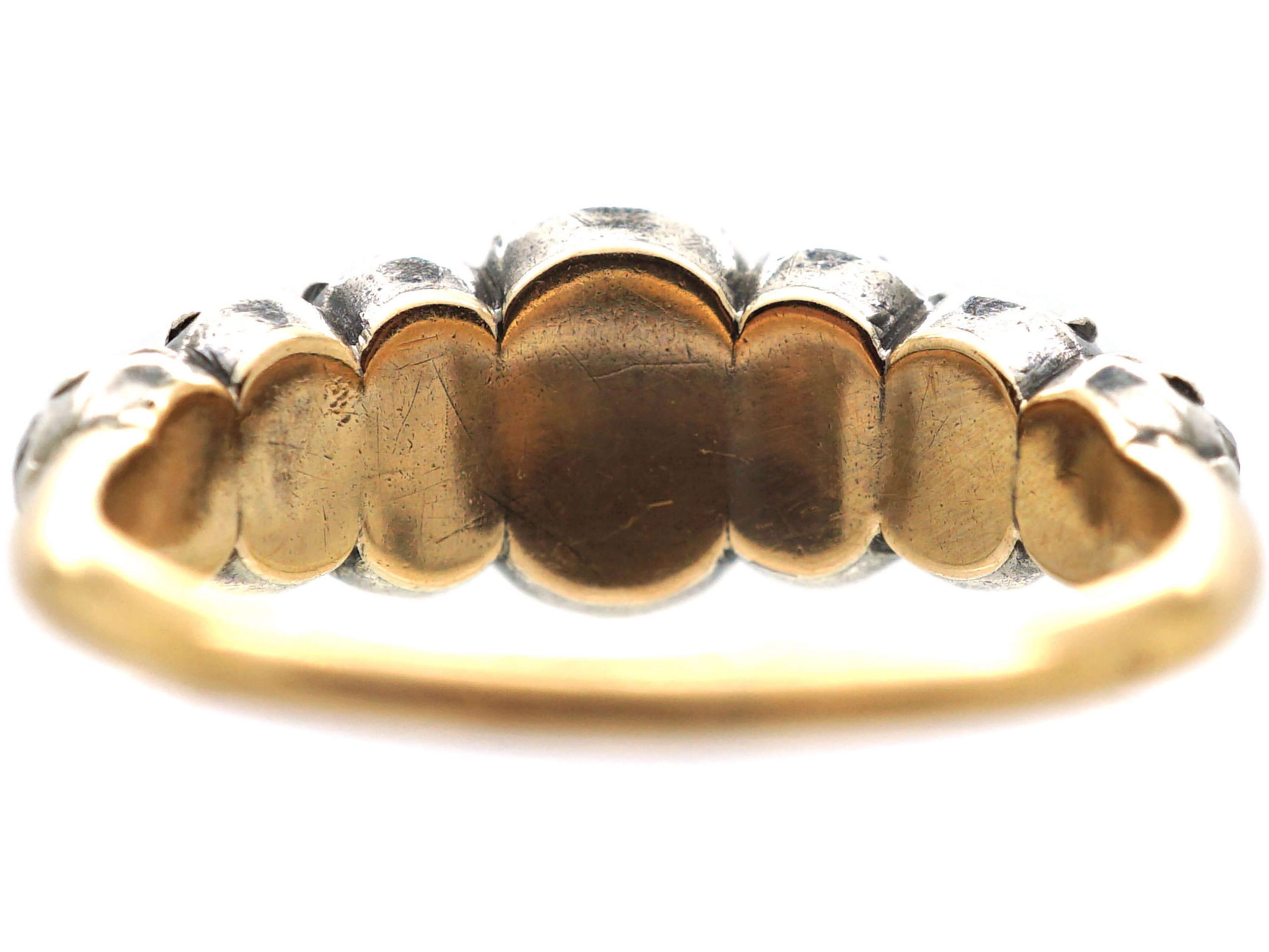 French Early 19th Century Five Stone Old Mine Cut Diamond Ring (6K ...