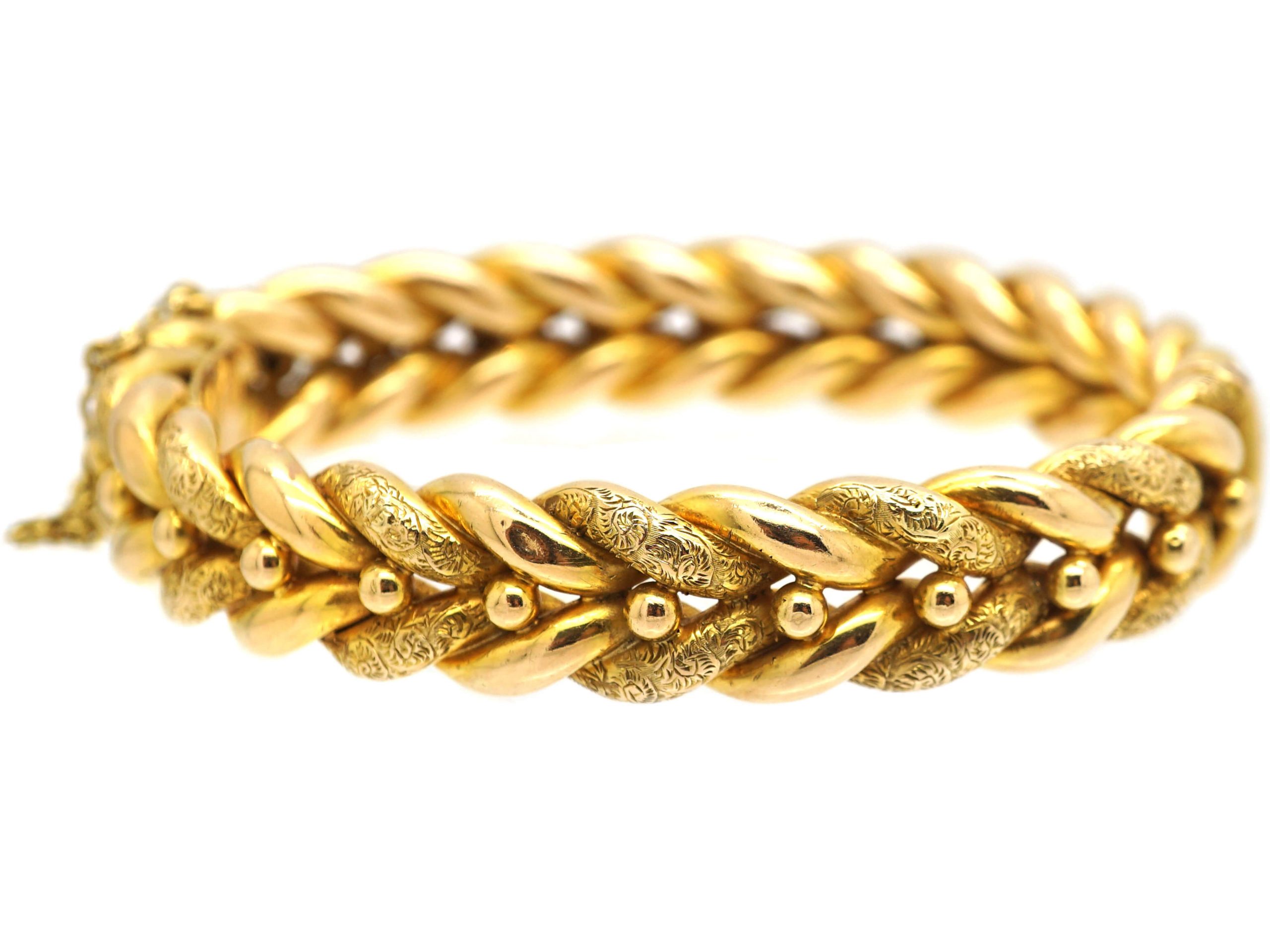 Victorian 15ct Gold Interwoven Illusion Bangle (583T) | The Antique ...
