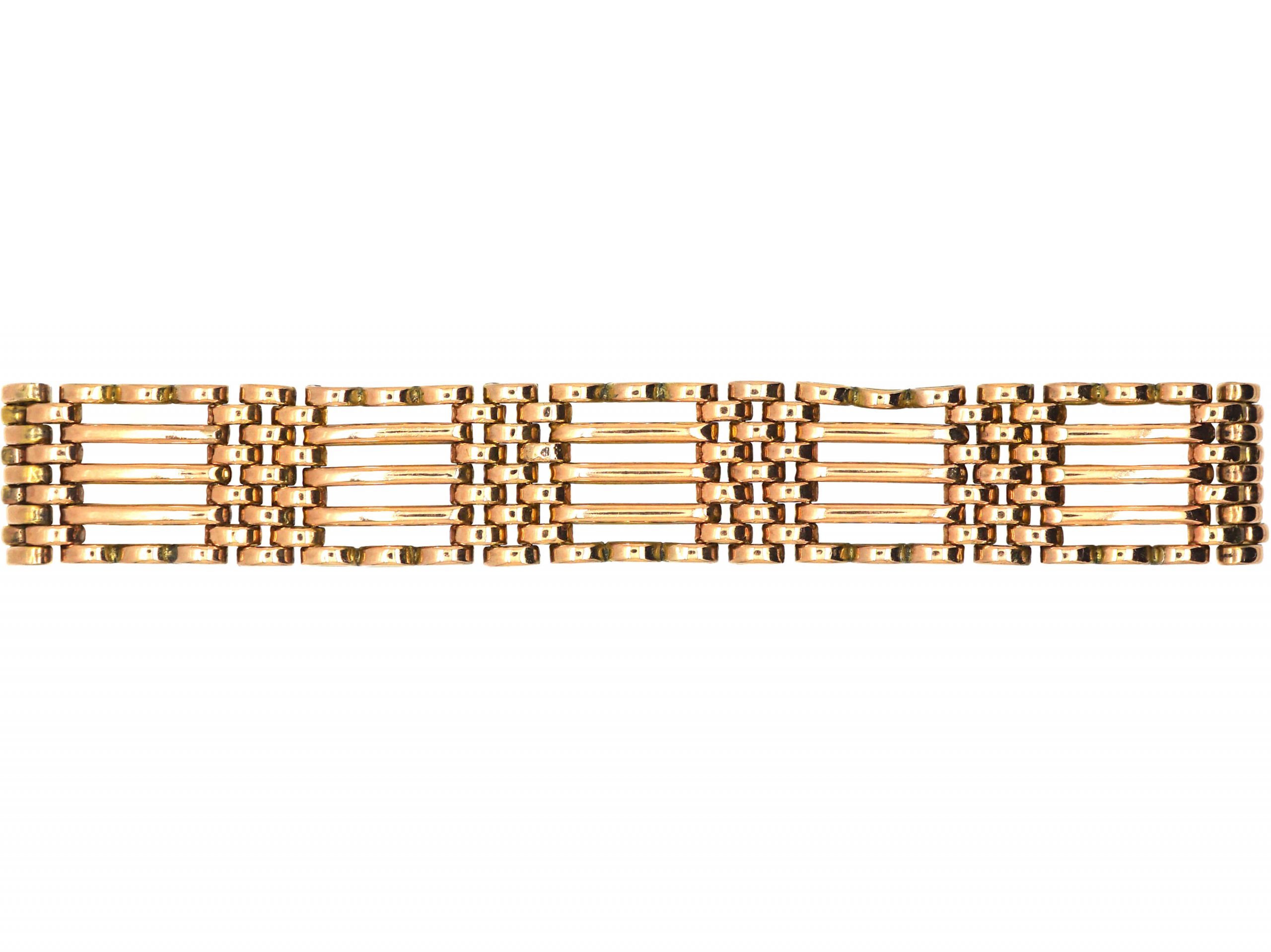 Edwardian 9ct Gold Ornate Gate Bracelet with Padlock (859T) | The ...