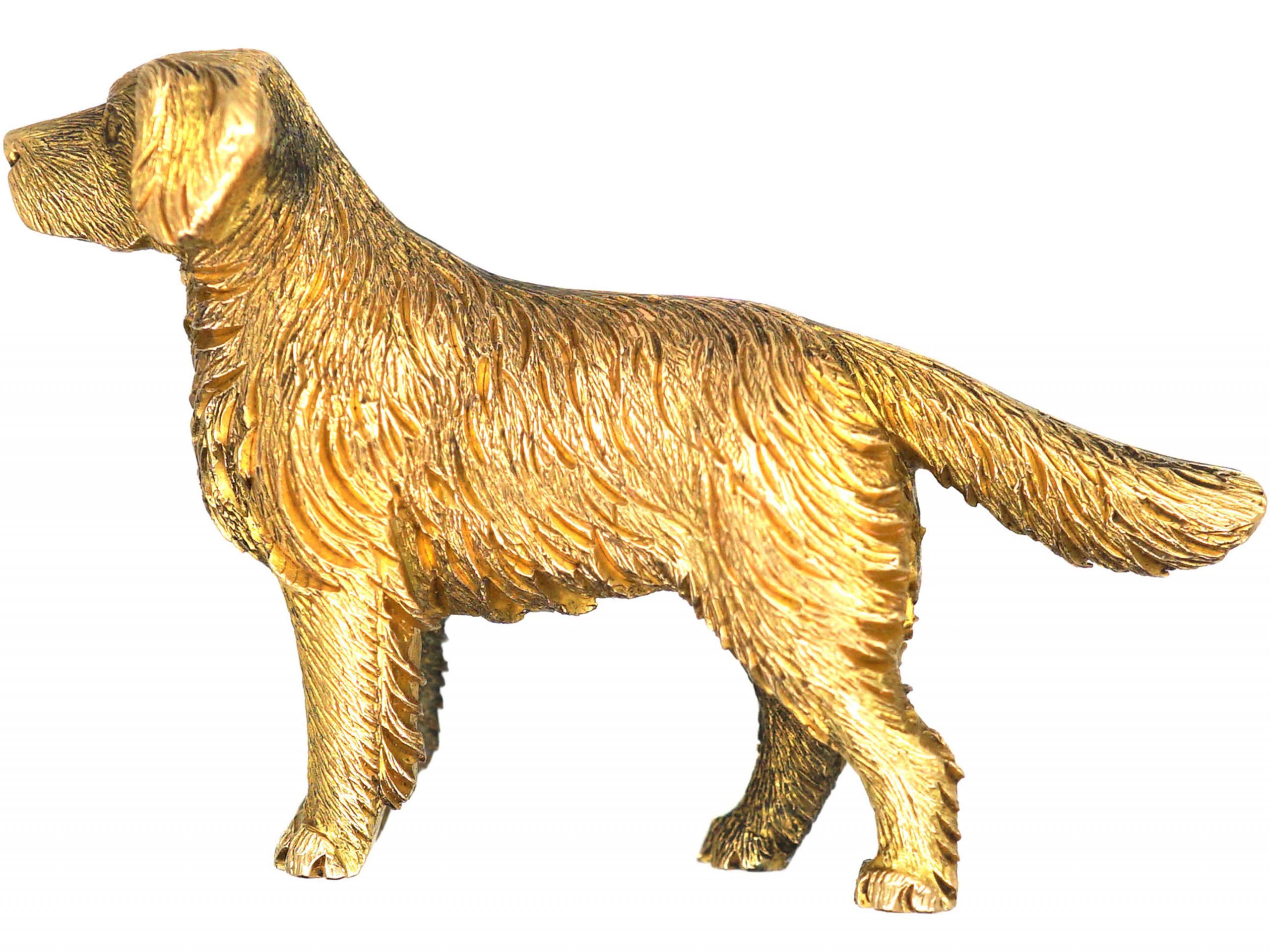Edwardian 9ct Gold Brooch of a Labrador (882T) | The Antique Jewellery ...