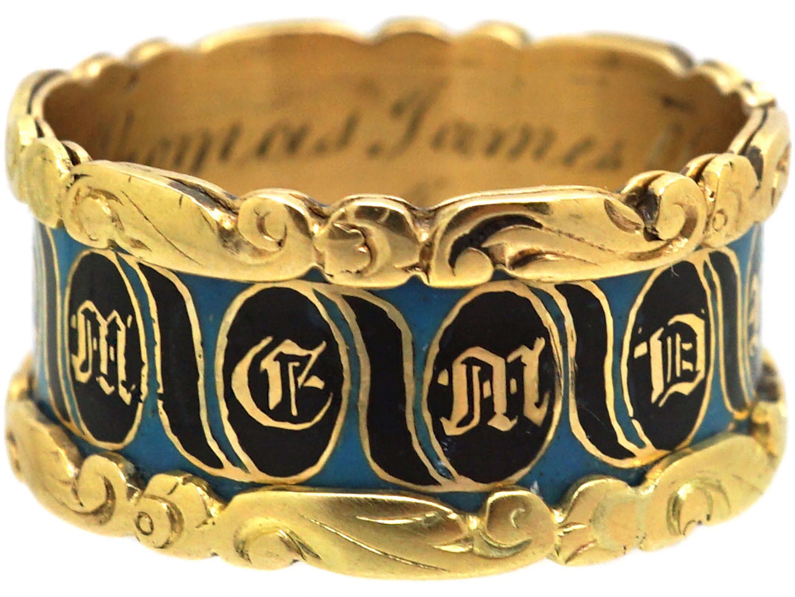 Georgian 18ct Gold, Blue & Black Enamel Mourning Ring (893T) | The ...