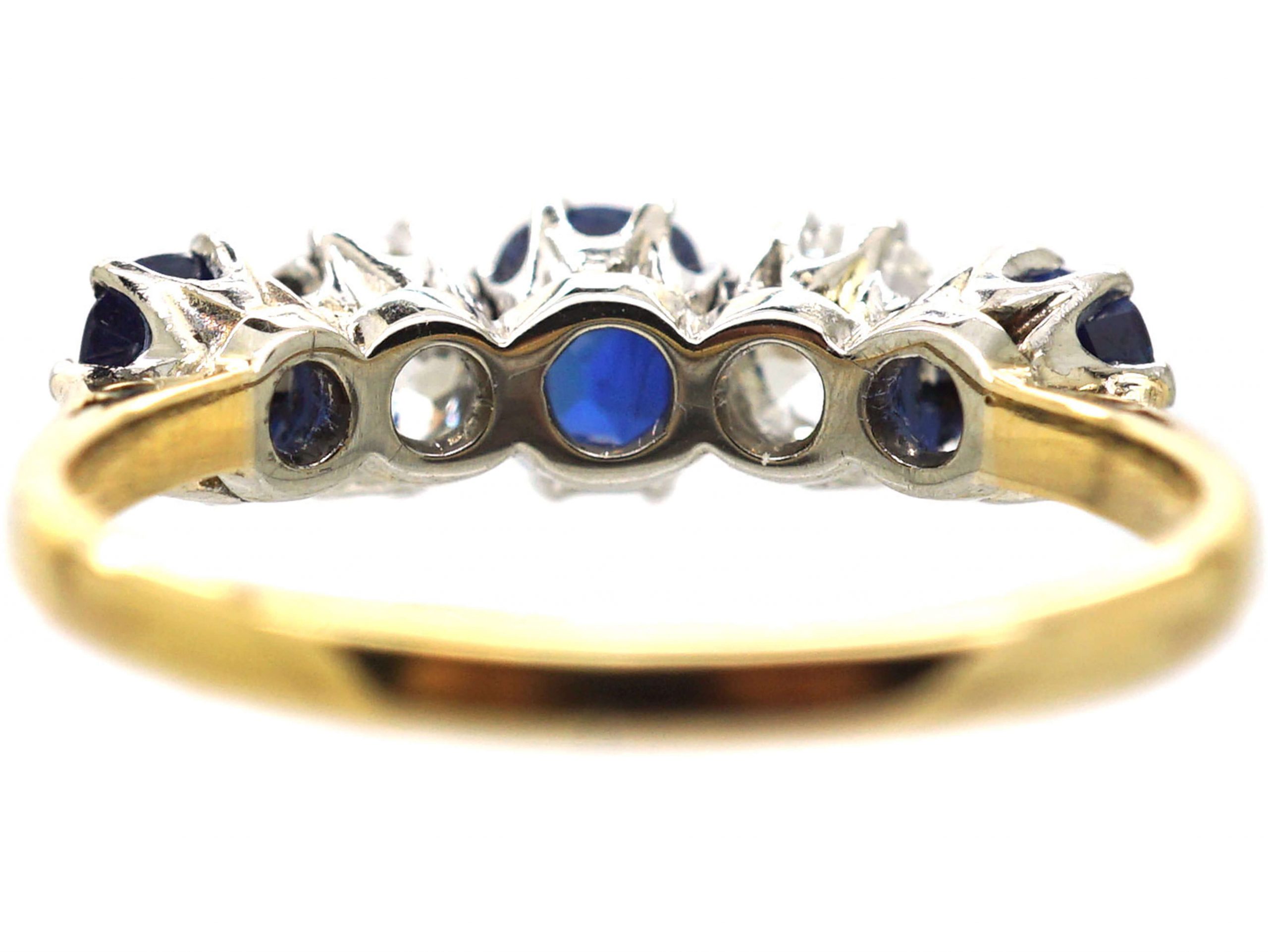 Early 20th Century 18ct Gold & Platinum, Sapphire & Diamond Five Stone ...