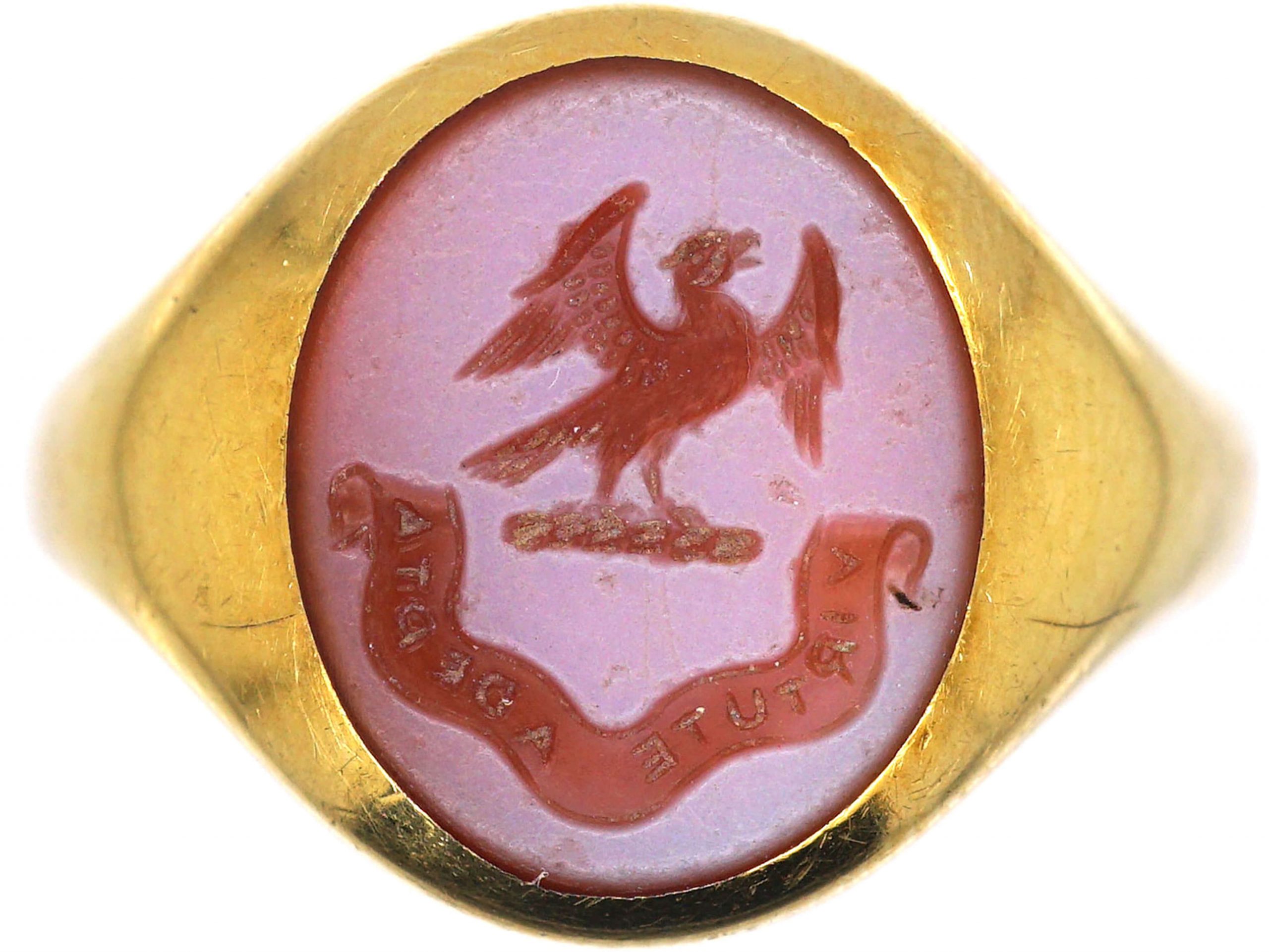 Early 20th Century 18ct Gold Signet Ring with Carnelian Intaglio of an ...