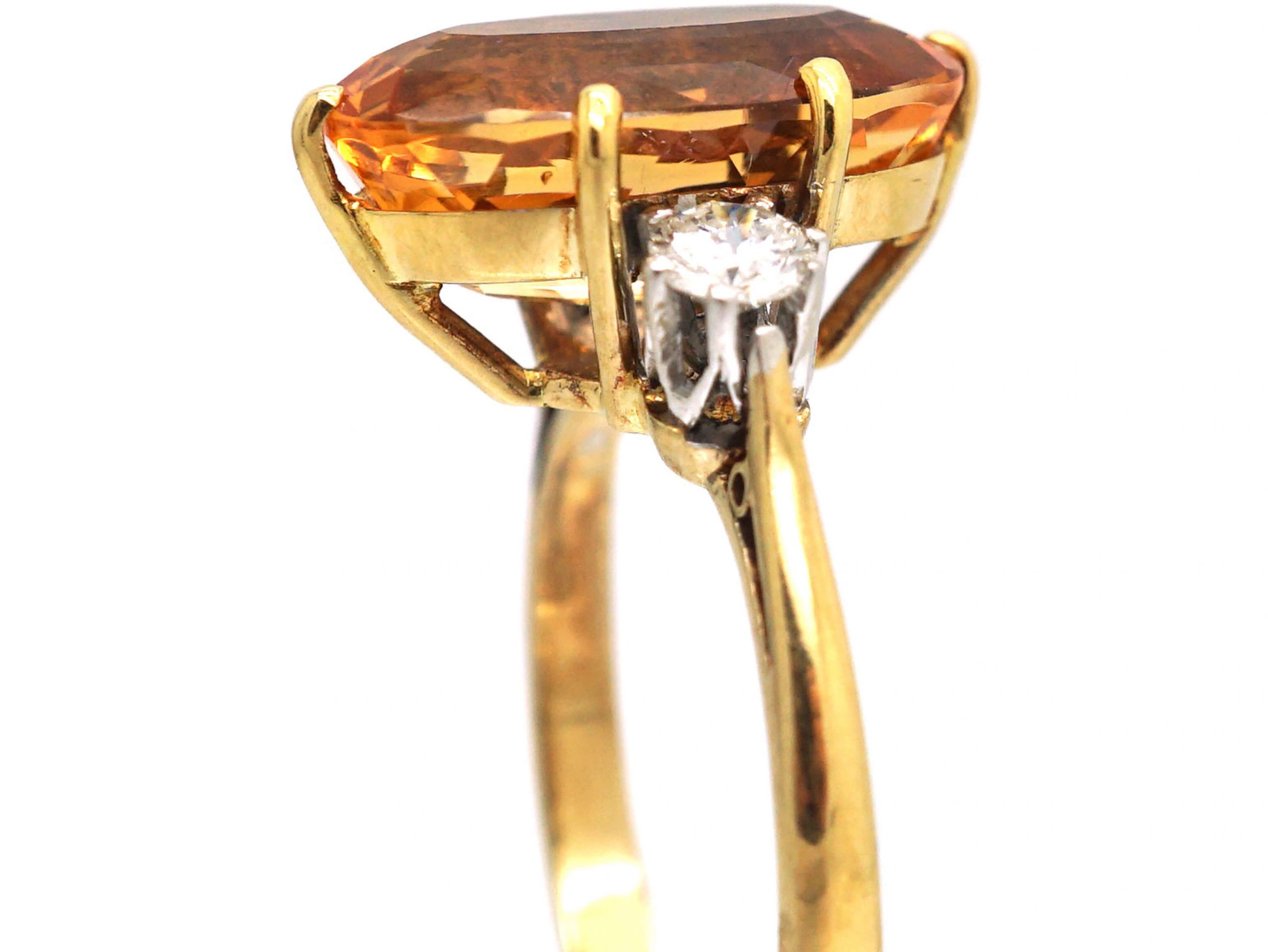 18ct Gold Ring set with a Topaz with Diamond Set Shoulders (966T) | The ...