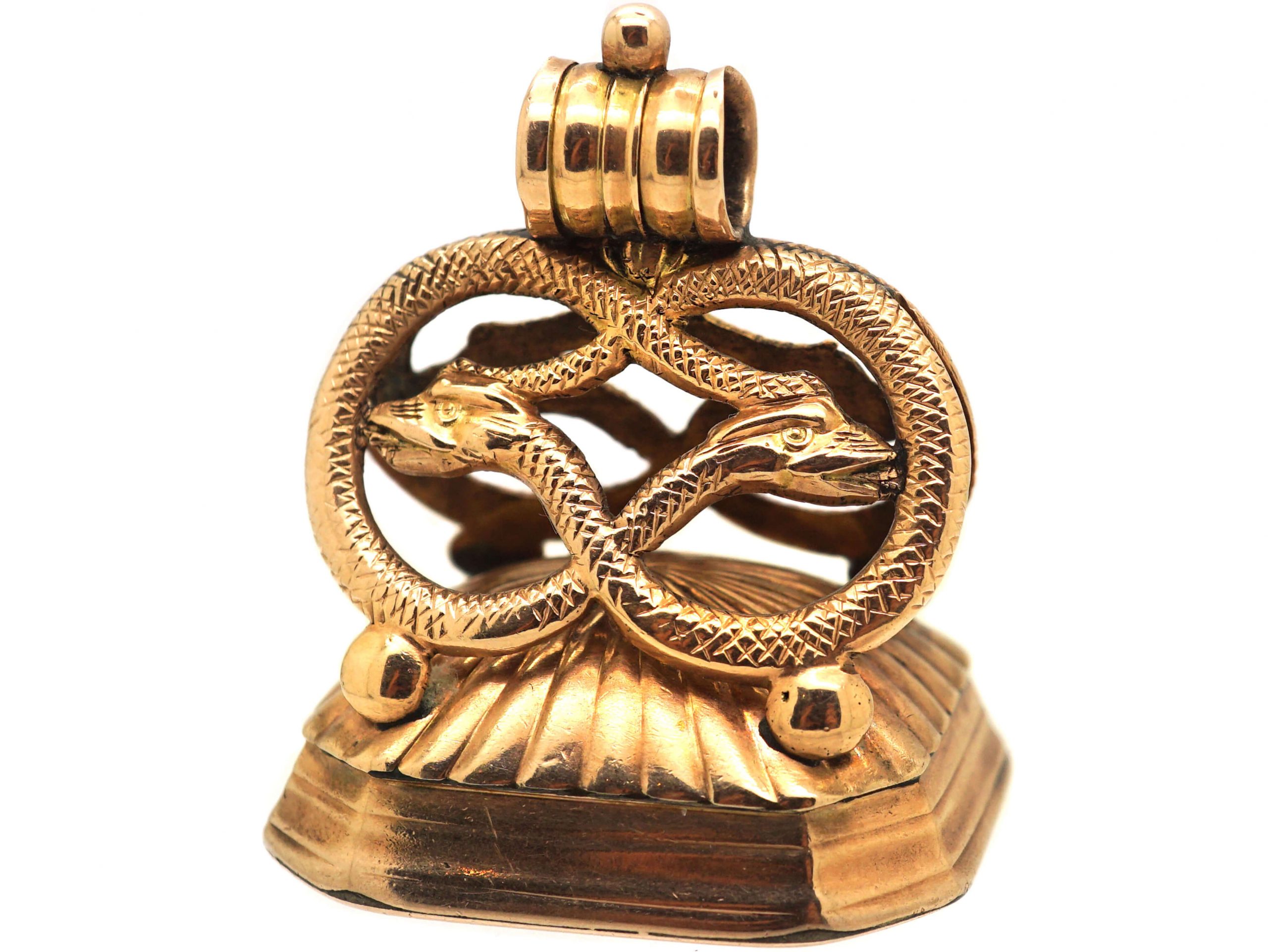 Georgian Seal with Entwined Snake Surmount & Carnelian Intaglio (821T ...