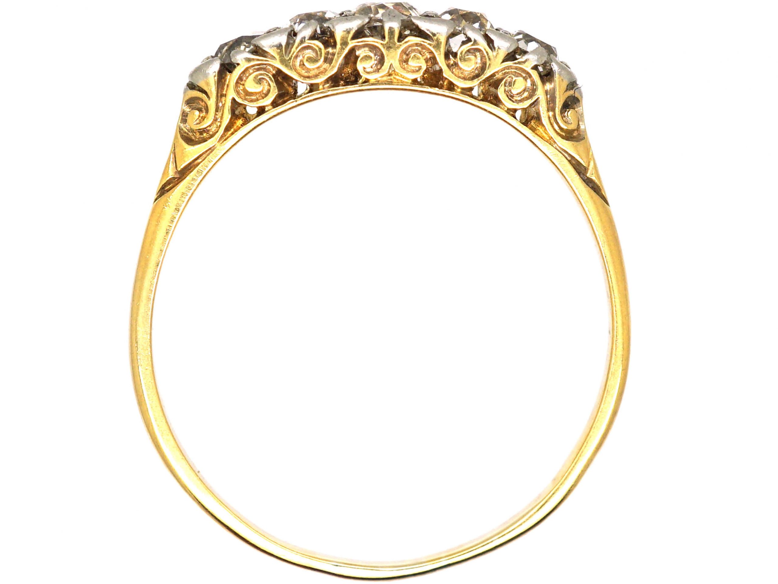 Edwardian 18ct Gold, Five Stone Old Mine Cut Diamond Ring (907T) | The ...