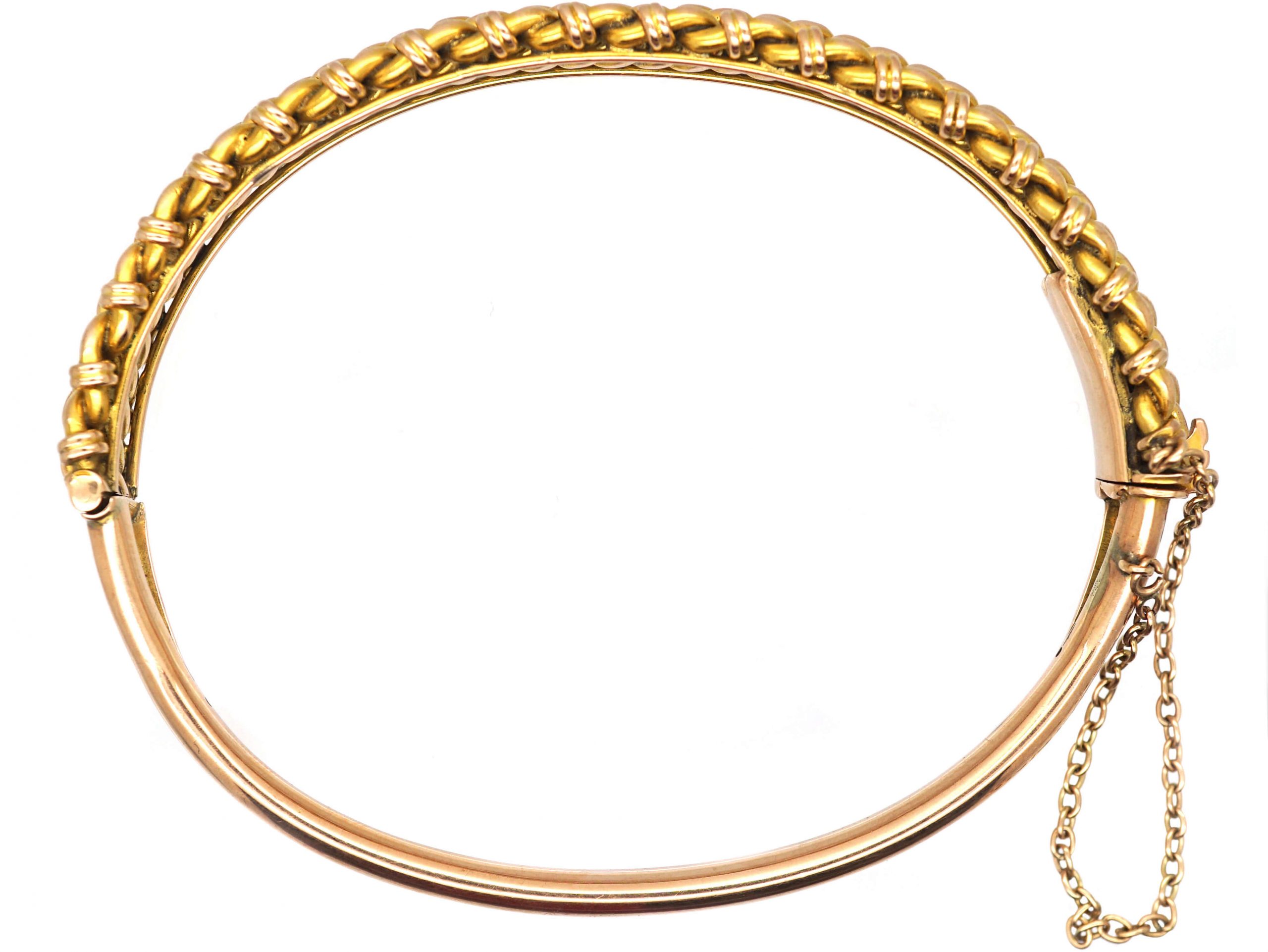 Edwardian 10ct Gold Illusion Bangle (15U) | The Antique Jewellery Company