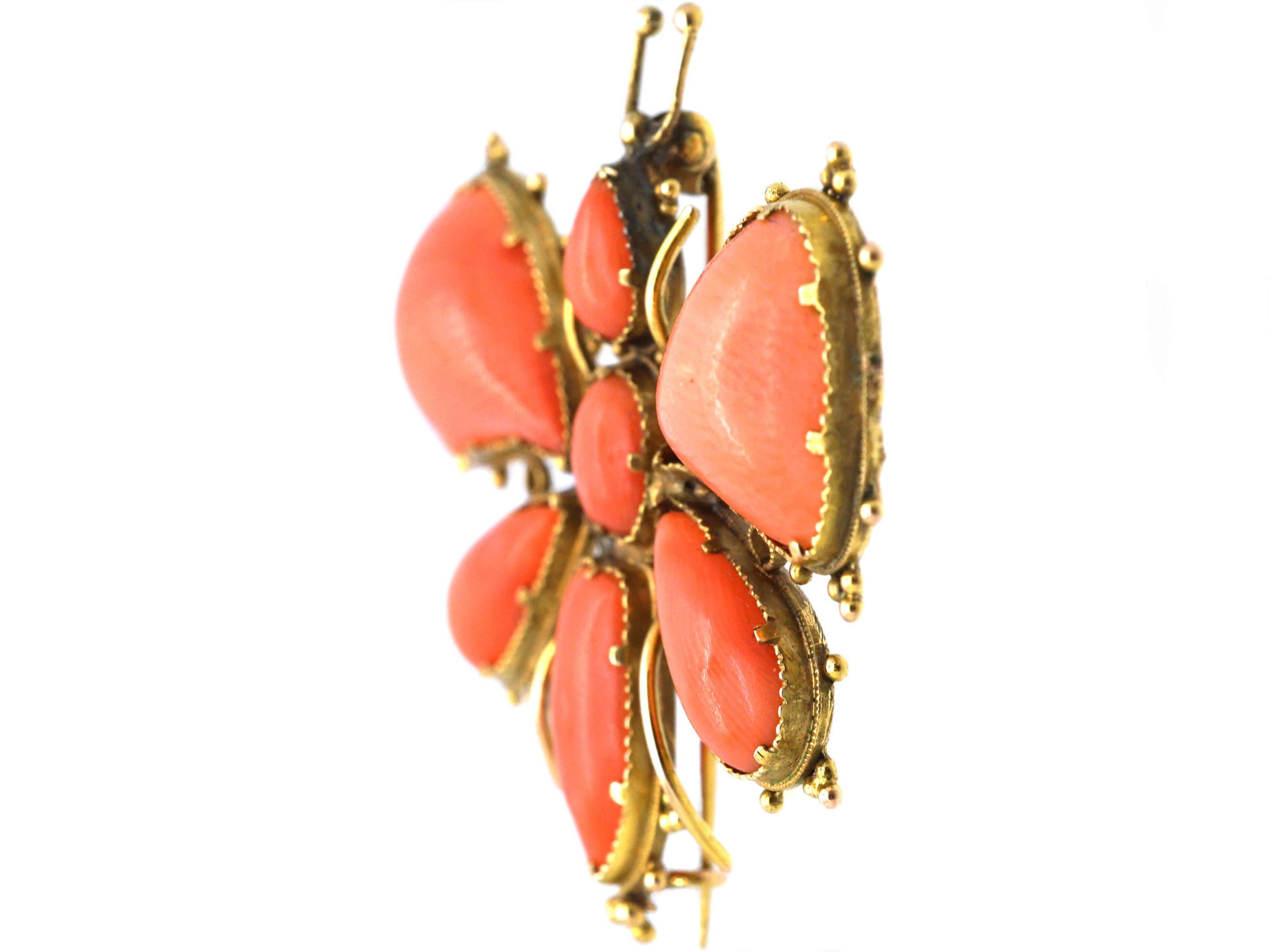 Georgian 15ct Gold & Coral Butterfly Brooch (2U) | The Antique ...