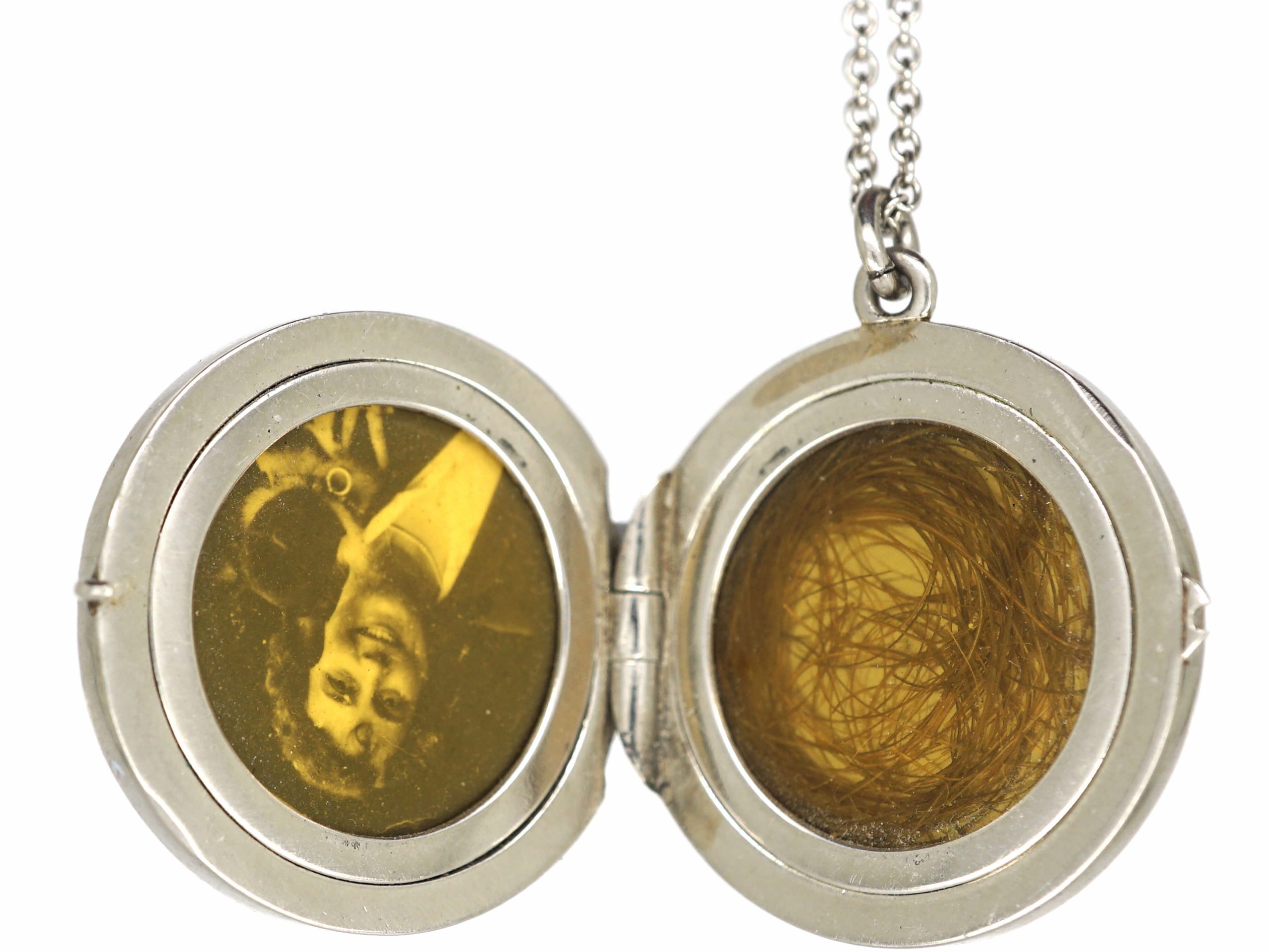 Art Deco Round Platinum Locket set with Rose Diamonds & Sapphires on ...