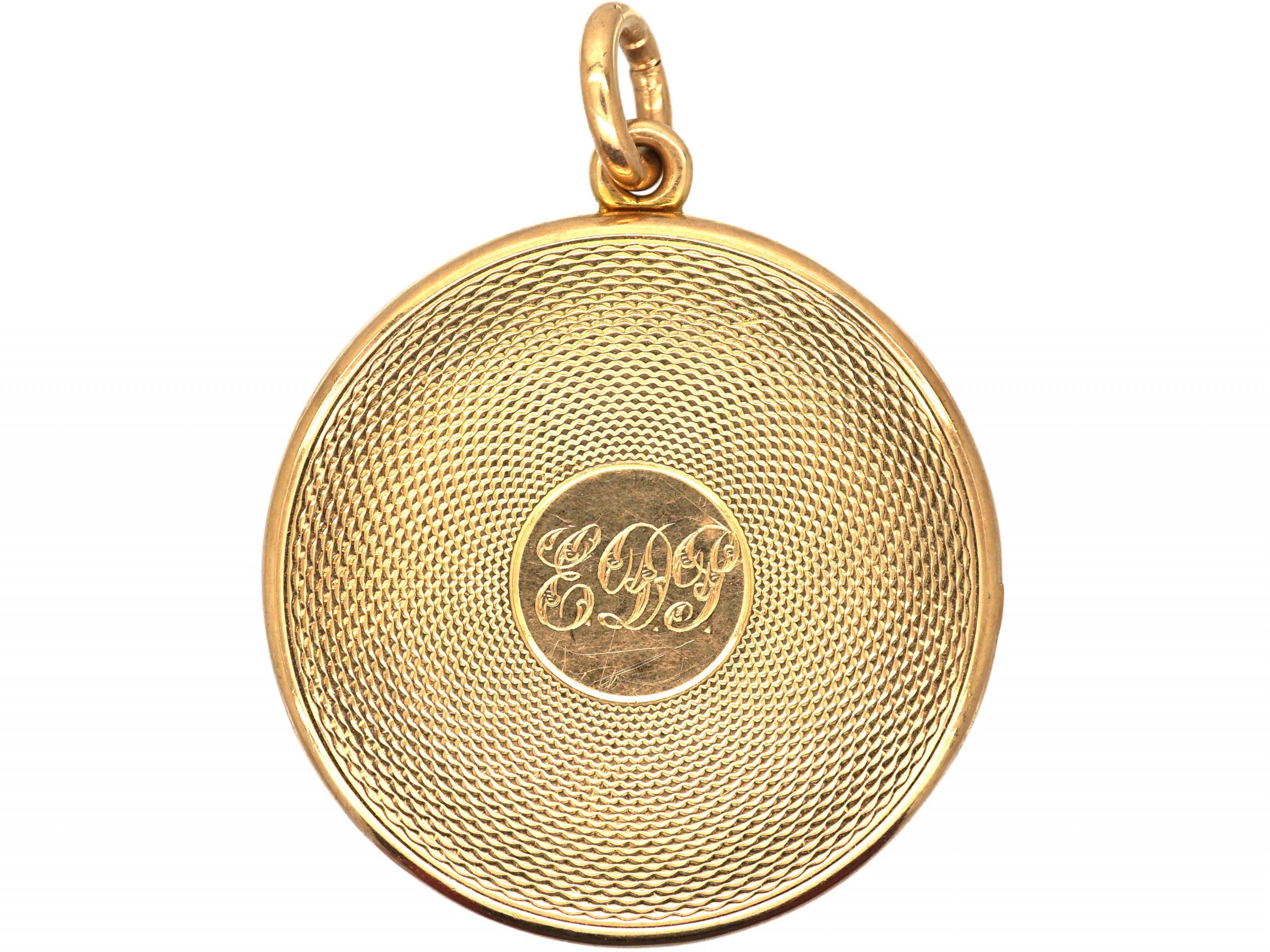 Georgian 15ct Gold Round Engine Turned Locket (59U) | The Antique ...