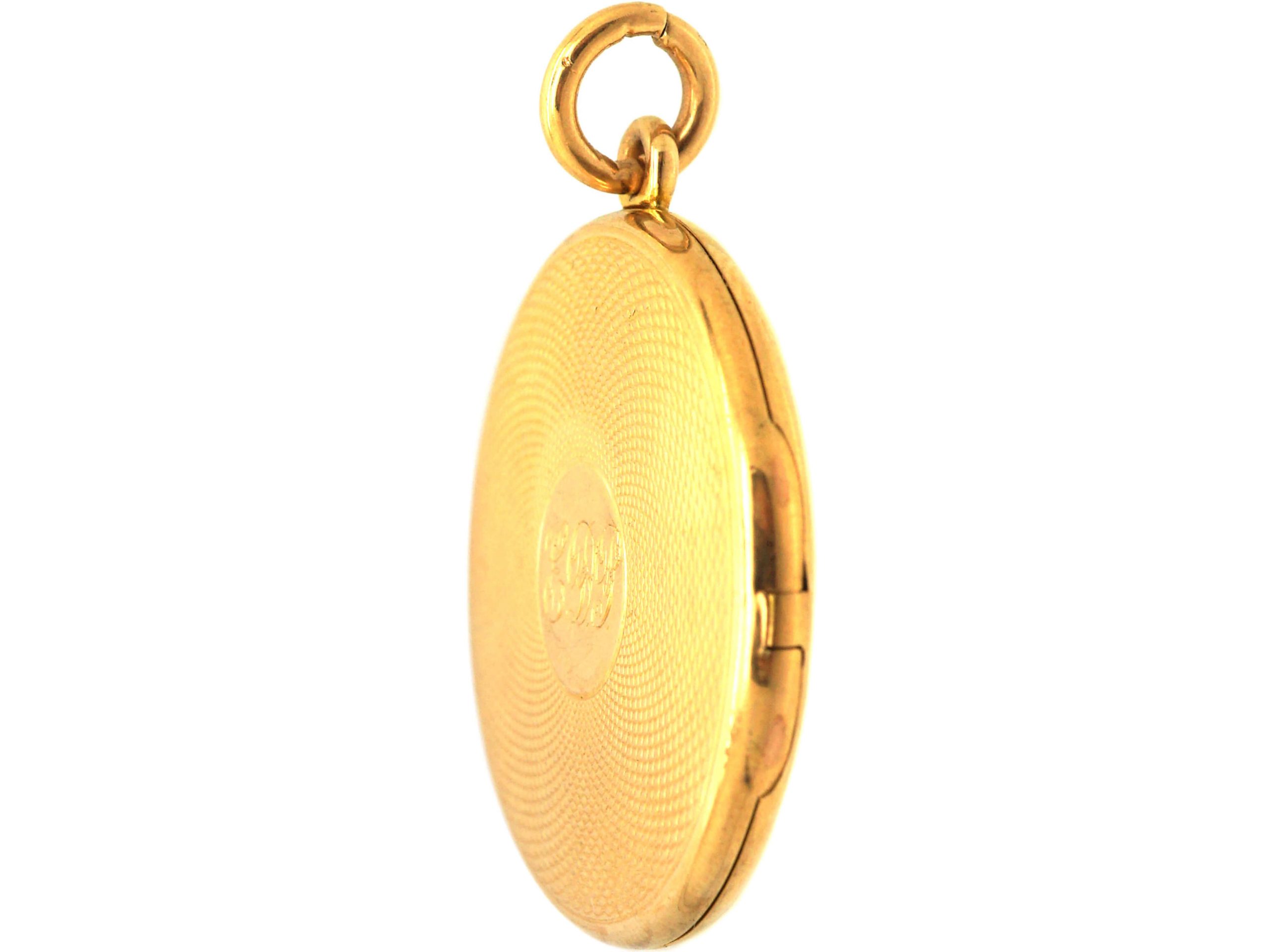 Georgian 15ct Gold Round Engine Turned Locket (59U) | The Antique ...