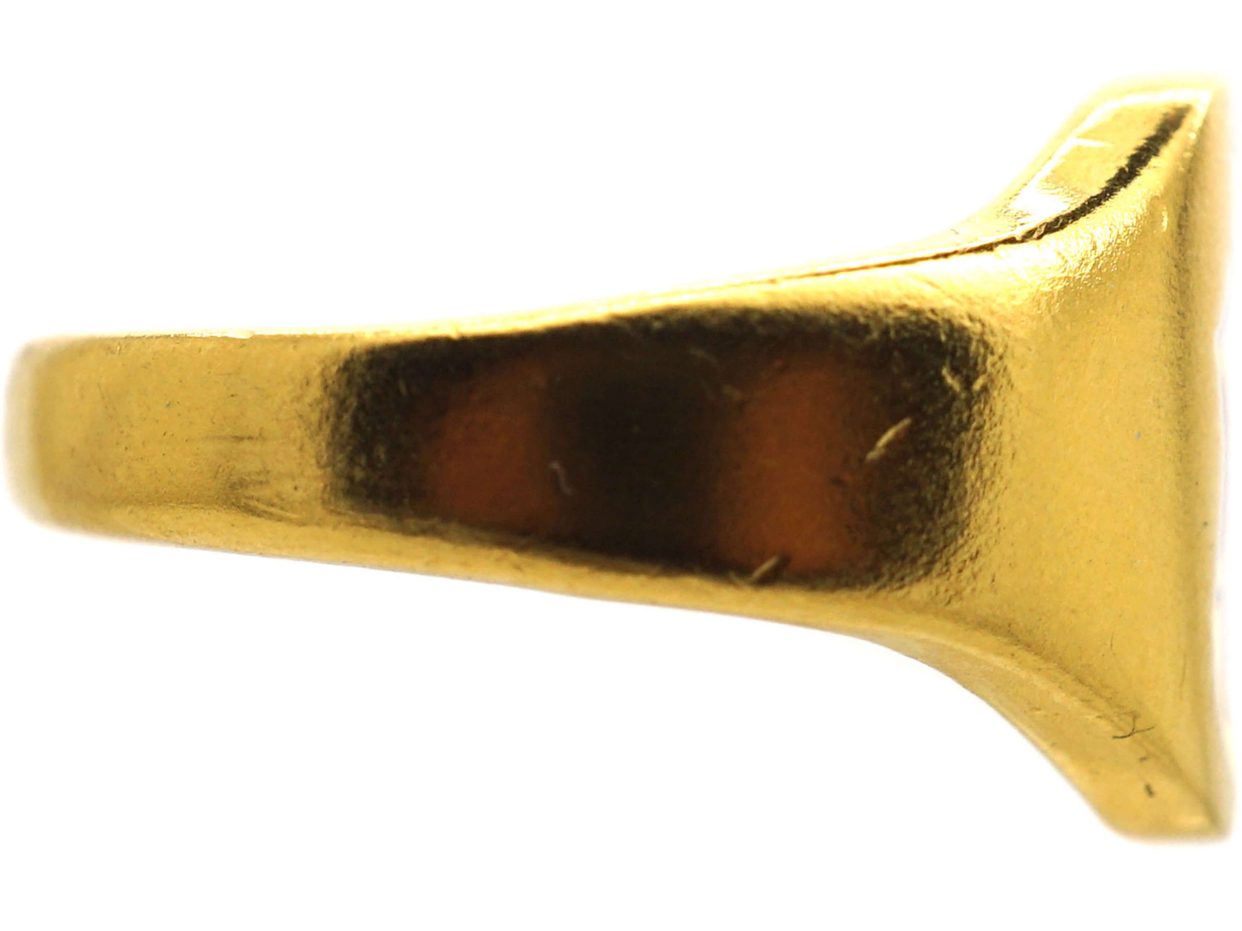 Early 20th Century 22ct Gold Signet Ring with Crest & Coronet Intaglio ...