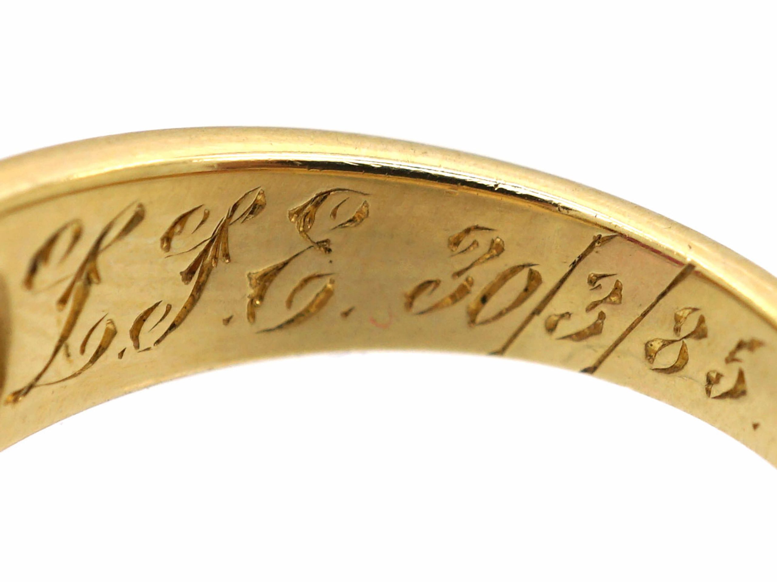 Victorian 18ct Gold, Ruby & Old Mine Cut Diamond Rub Over Ring (109U ...