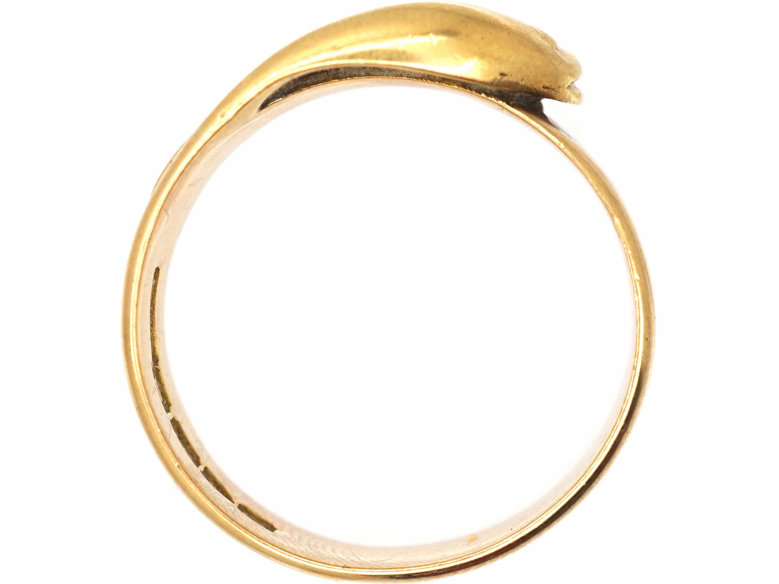 Edwardian 18ct Gold Wide Snake Ring (122U) | The Antique Jewellery Company