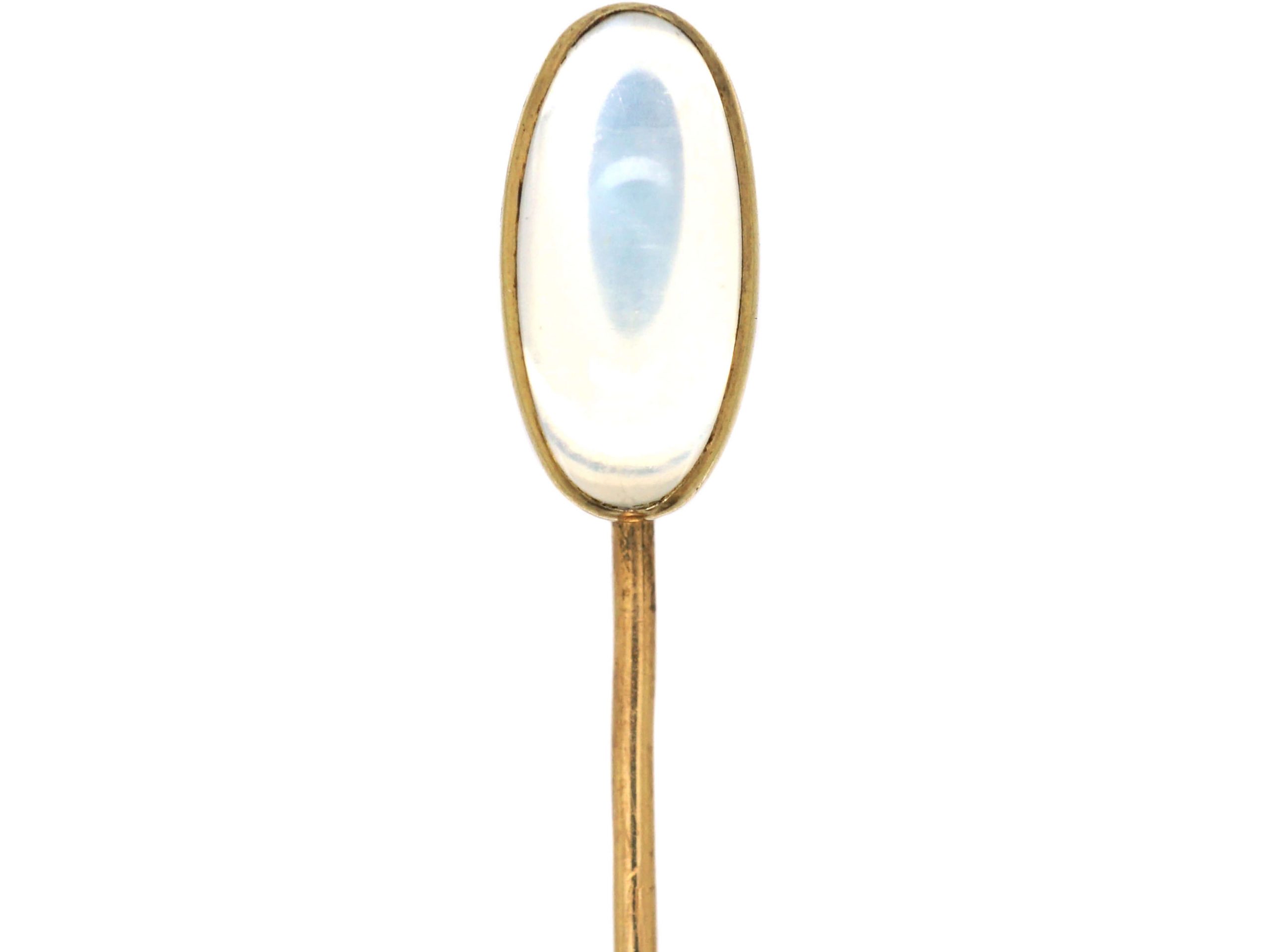Edwardian 14ct Gold Tie Pin set with a Moonstone (684T) | The Antique ...