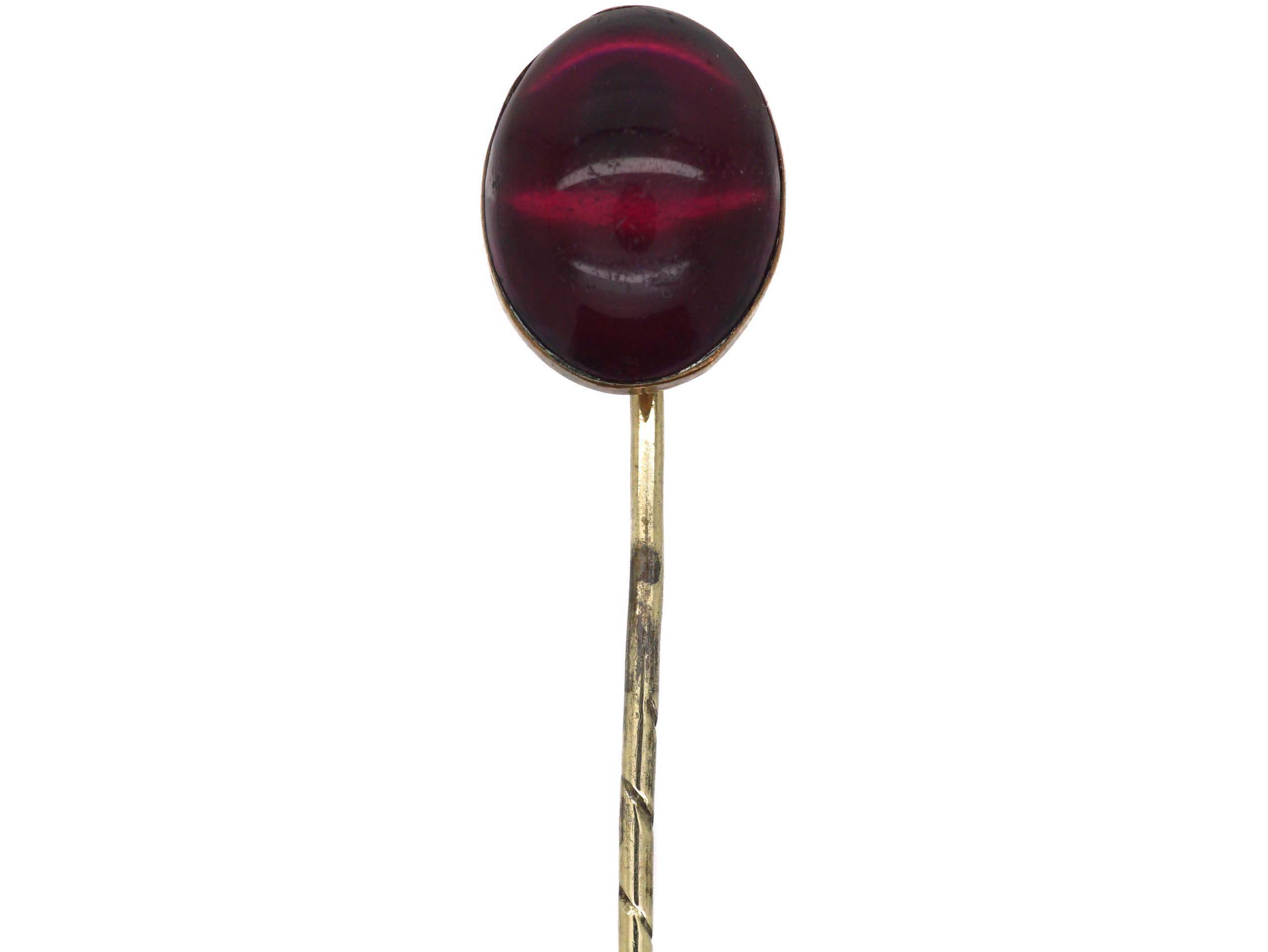 Victorian Gilt Metal & Claret Coloured Paste Tie Pin (192U) | The ...