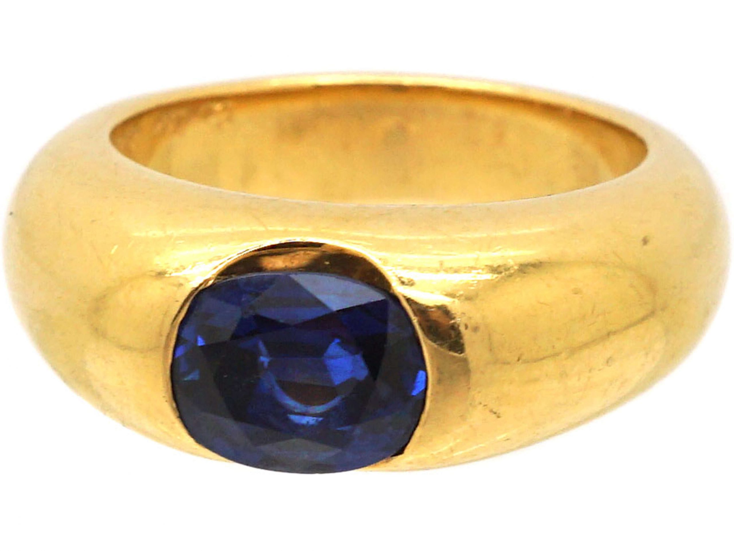 18ct Gold & Sapphire Ring by Cartier (196U) | The Antique Jewellery Company