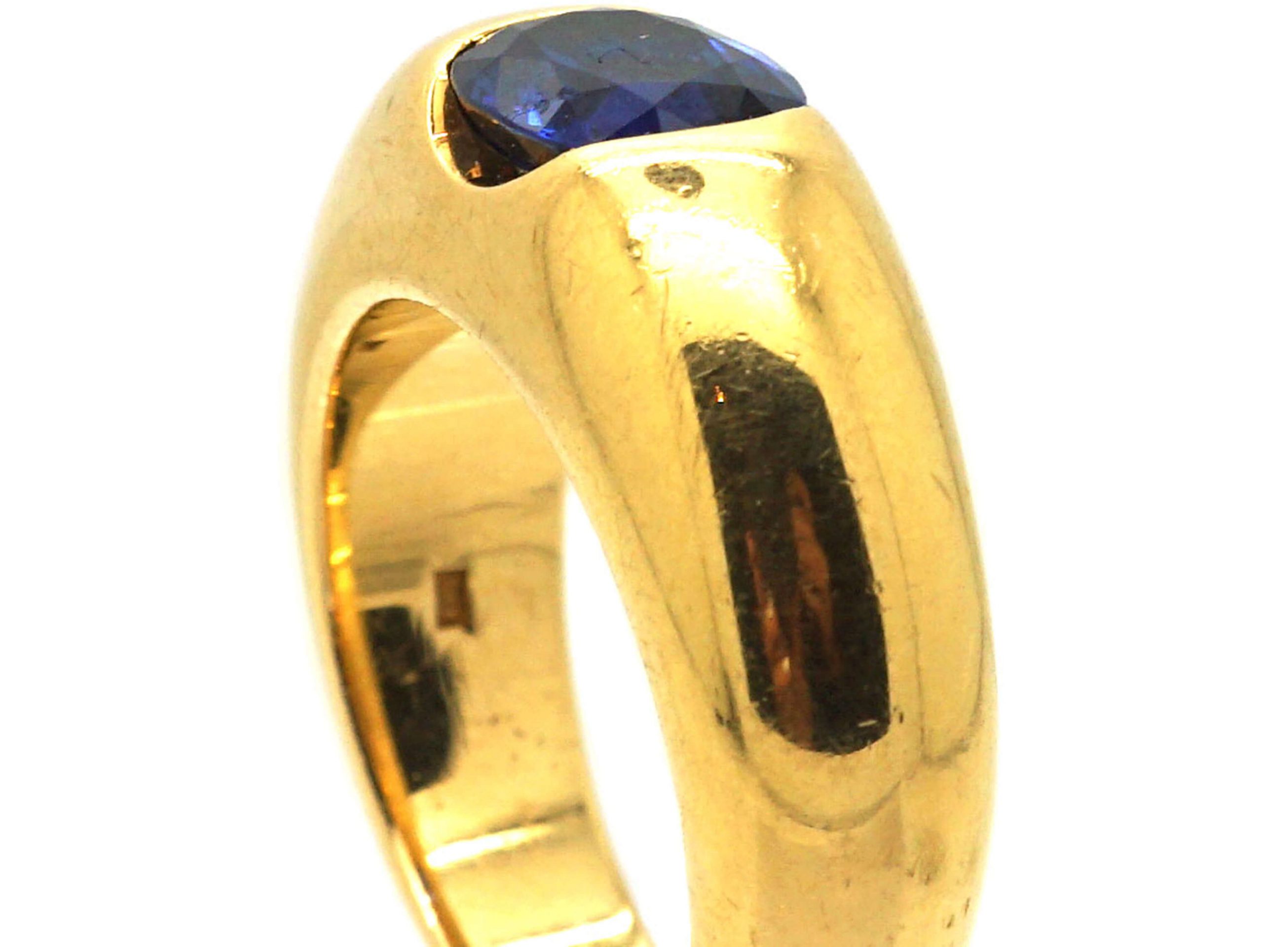 18ct Gold & Sapphire Ring by Cartier (196U) | The Antique Jewellery Company