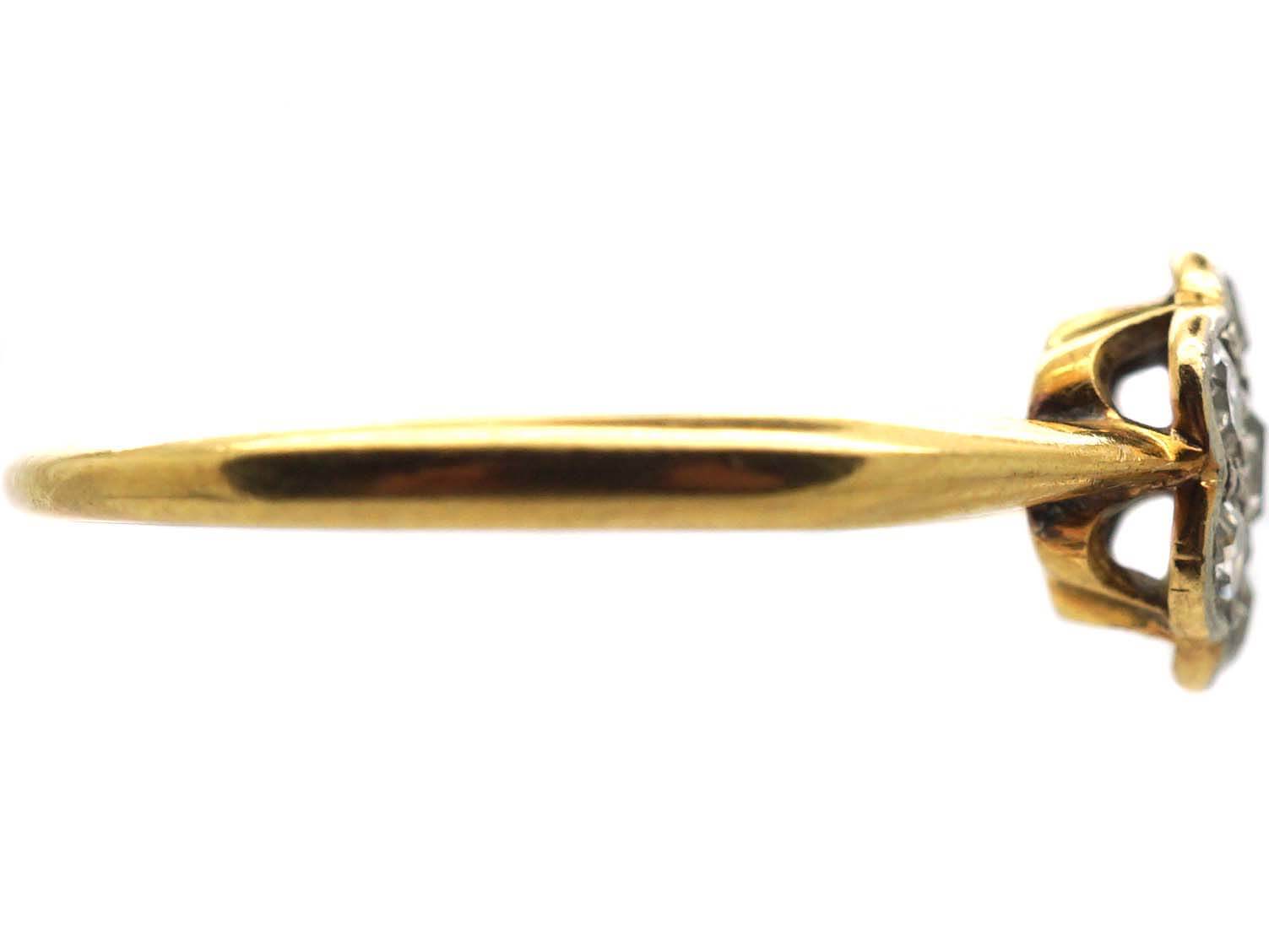 Edwardian 18ct Gold & Platinum, Diamond Daisy Cluster Ring (216U) | The ...