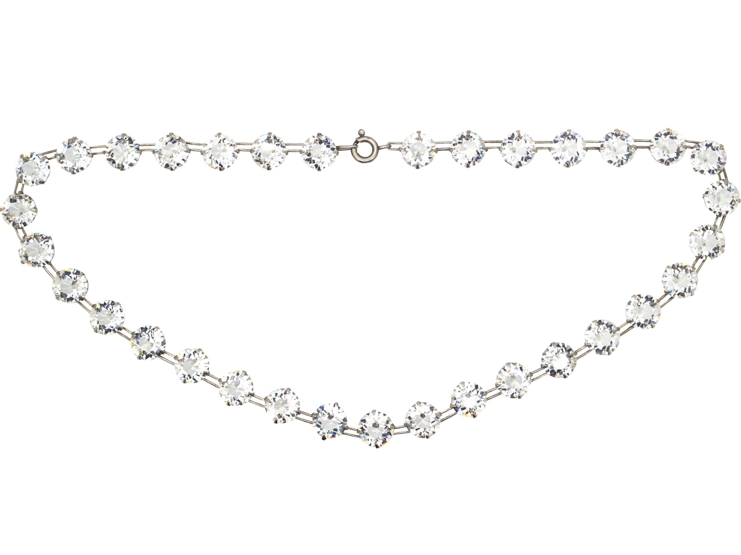 Art Deco Silver & Paste Riviere Necklace (695) | The Antique Jewellery Company