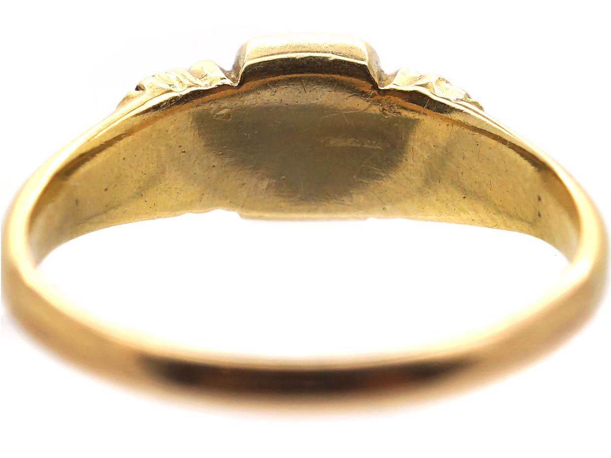 Victorian 18ct Gold Ring set with a Turquoise & Two Natural Split ...