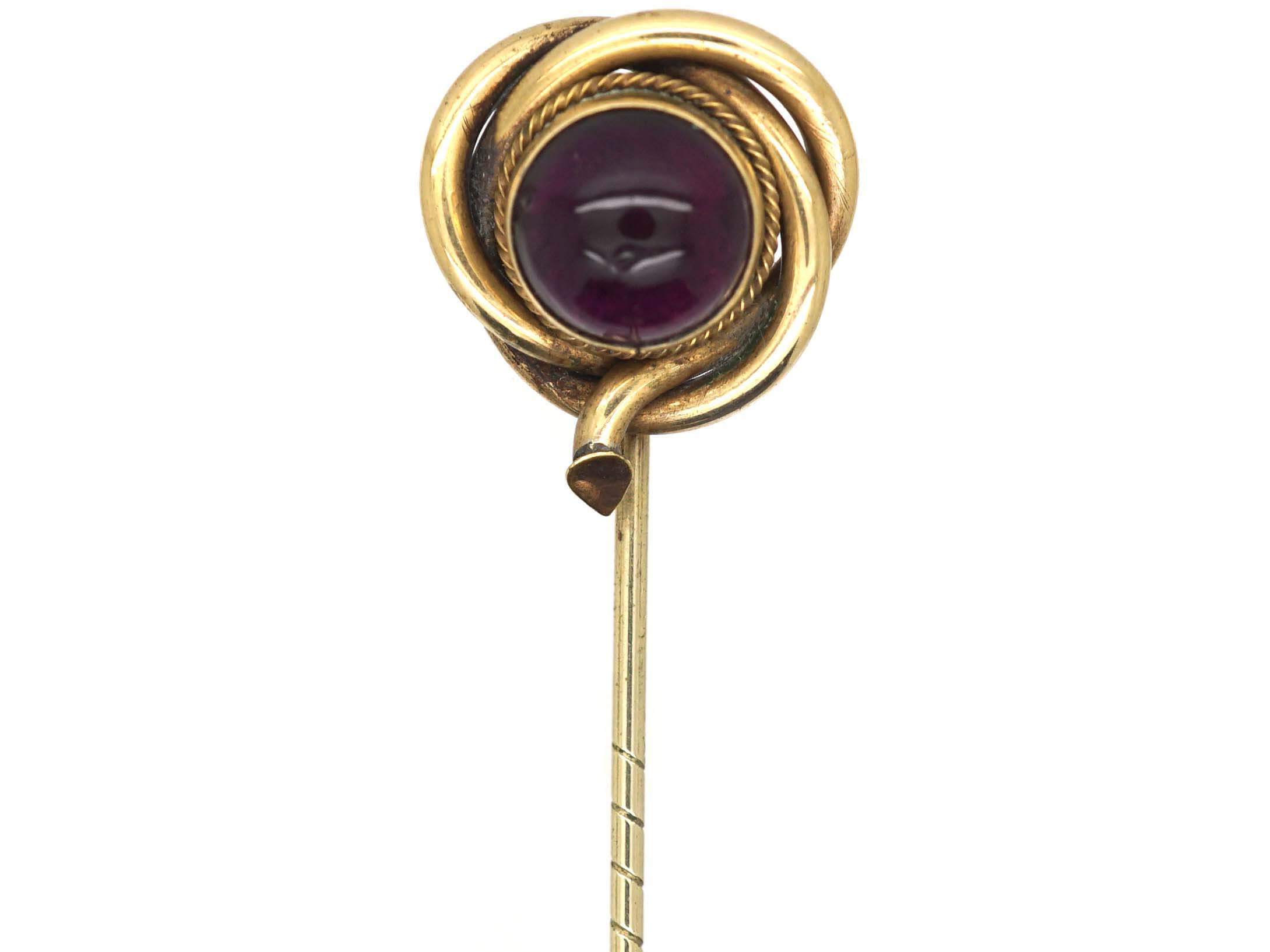 Victorian Cabochon Amethyst Tie Pin (351U) | The Antique Jewellery Company
