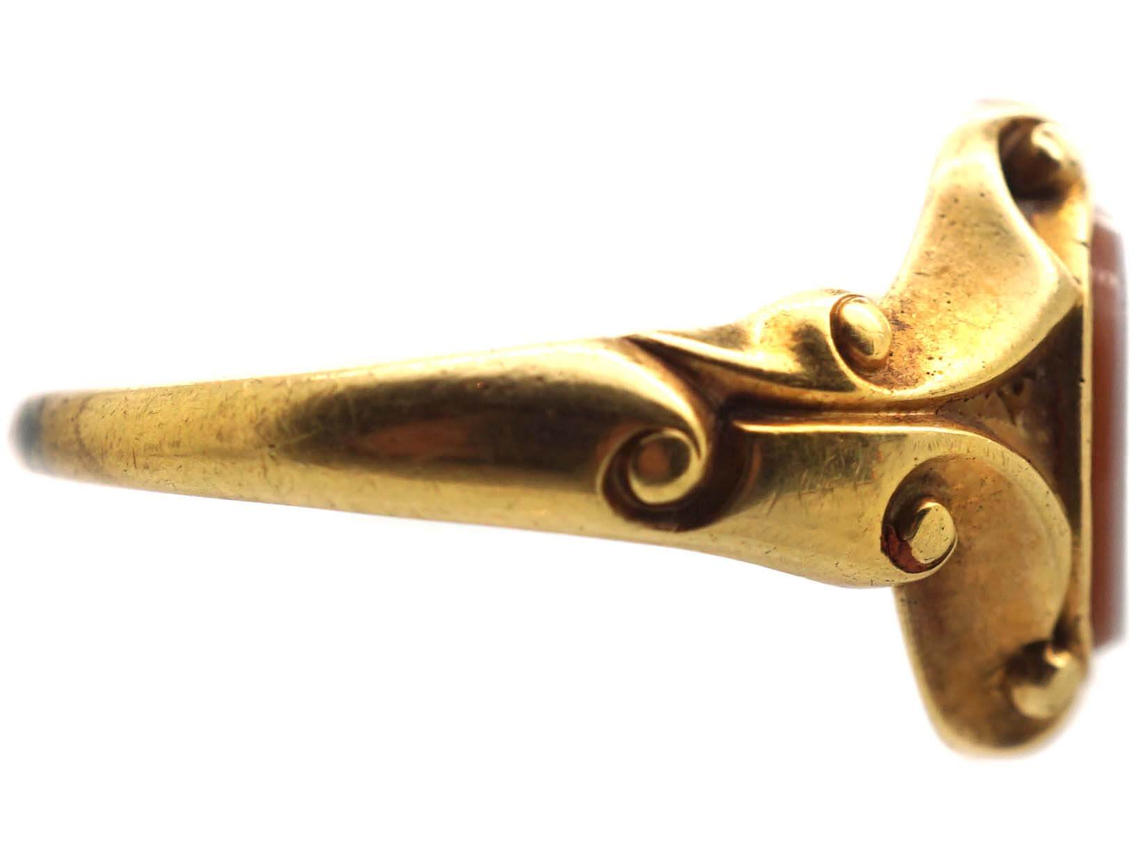 Victorian 18ct Gold & Banded Carnelian Signet Ring (327U) | The Antique ...