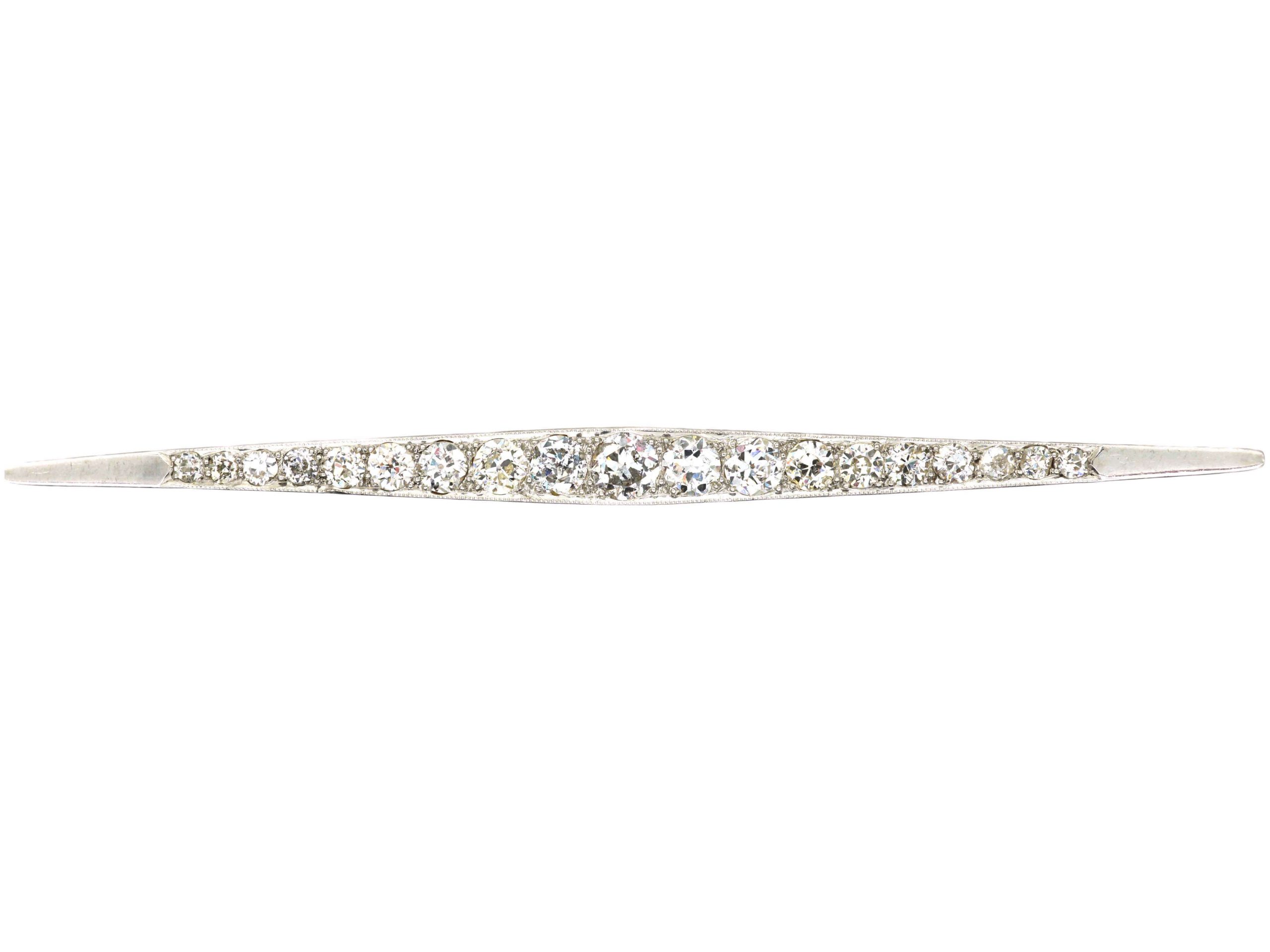 Art Deco 18ct Gold & Platinum Diamond Line Brooch (356U) | The Antique ...