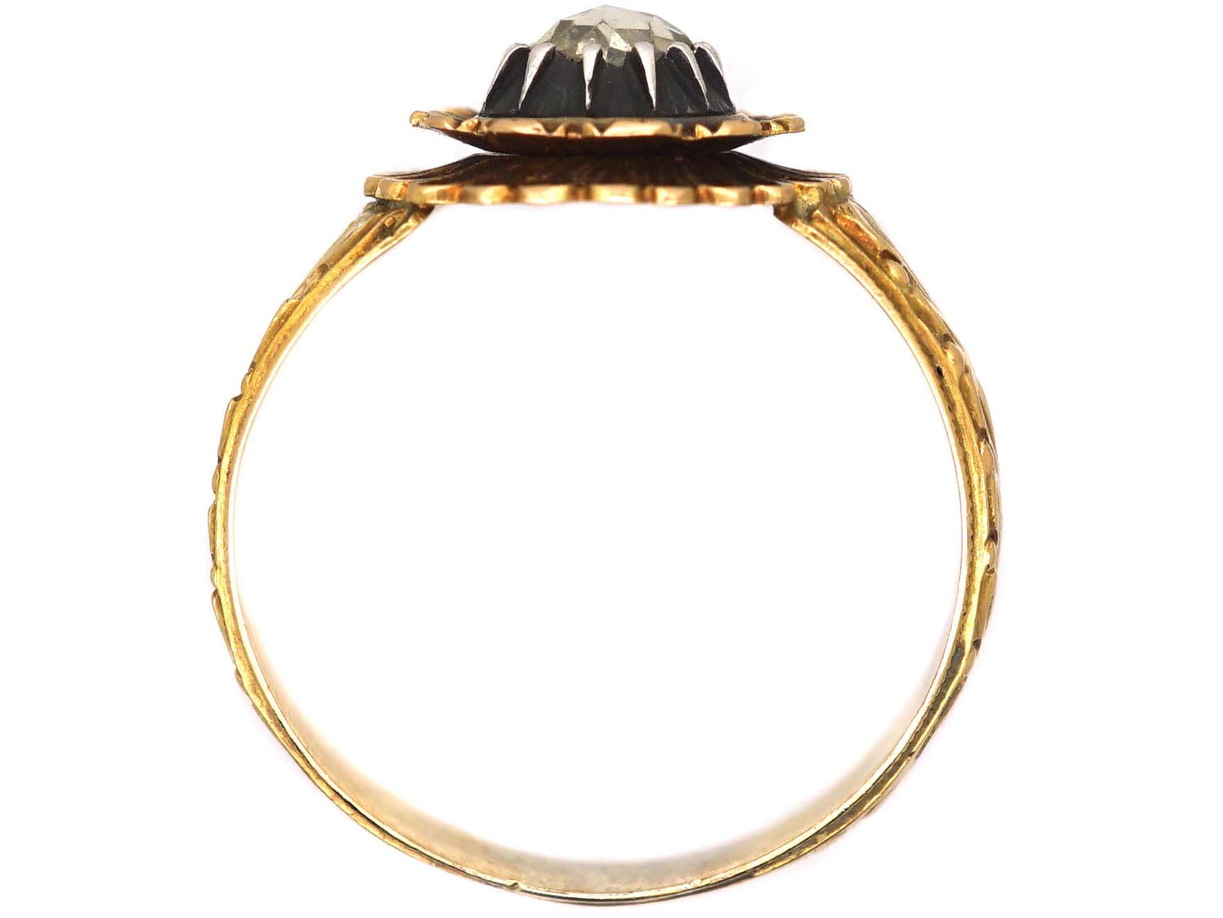 Early 19th Century Dutch 18ct Gold, Silver & Rose Diamond Ring with ...