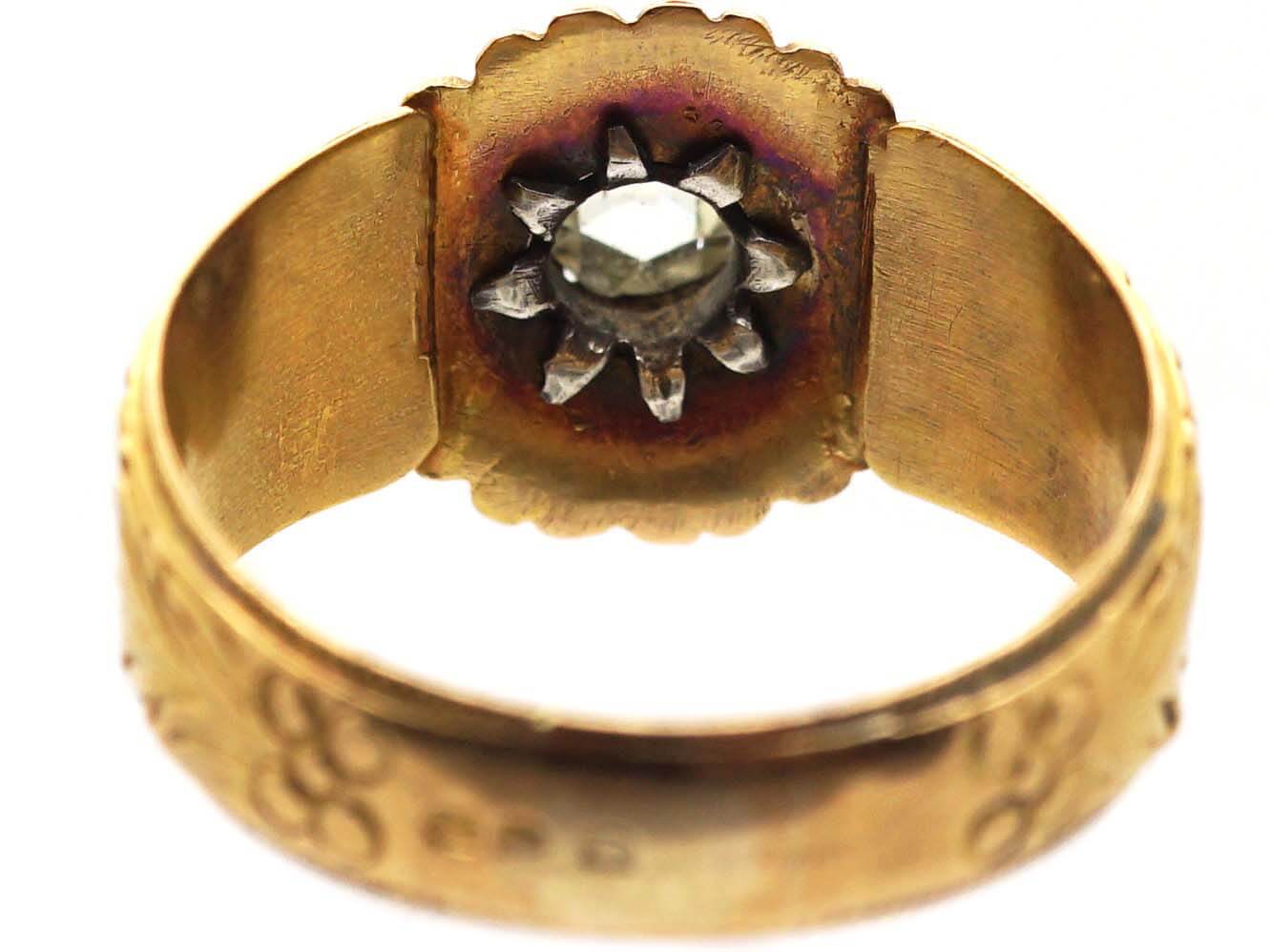 Early 19th Century Dutch 18ct Gold, Silver & Rose Diamond Ring with ...