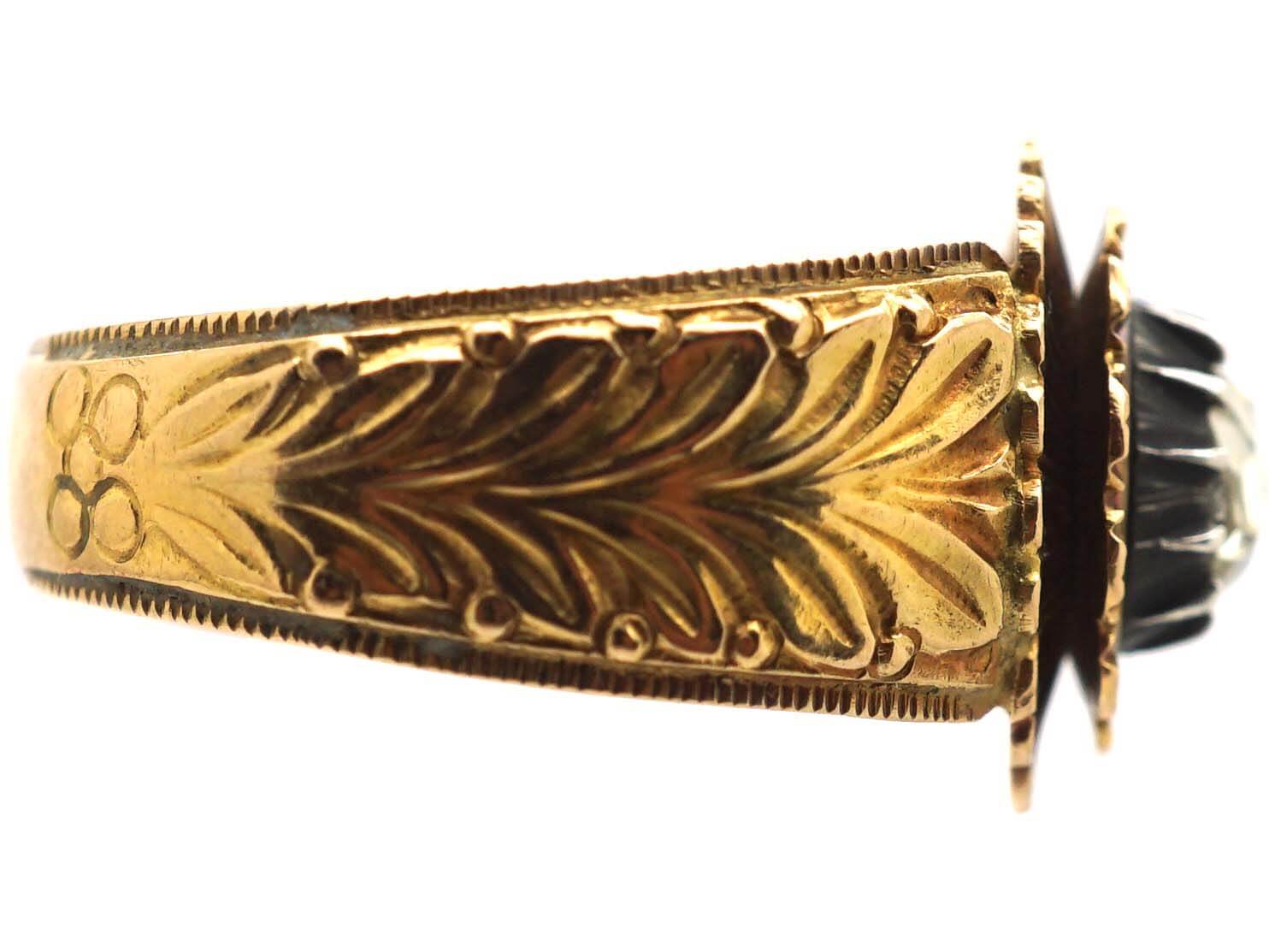 Early 19th Century Dutch 18ct Gold, Silver & Rose Diamond Ring with ...