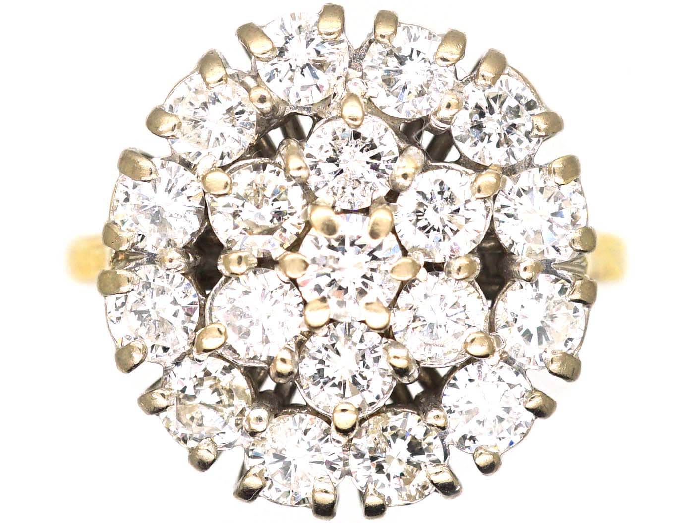 1950s 18ct Gold, Large Diamond Cluster Ring (387U) | The Antique ...