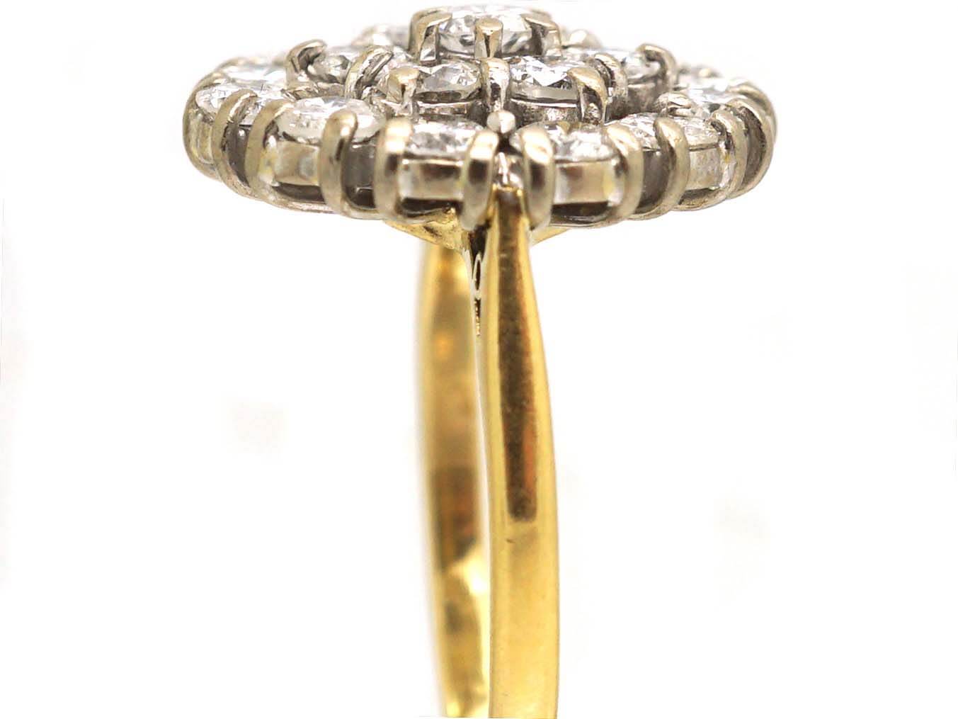 1950s 18ct Gold, Large Diamond Cluster Ring (387U) | The Antique ...
