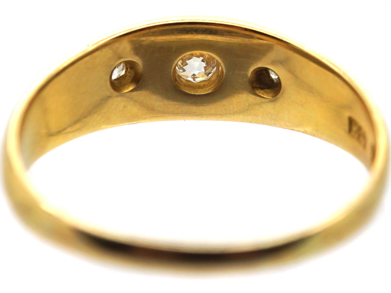 Edwardian 18ct Gold Three Stone Diamond Gypsy Ring (392U) | The Antique ...