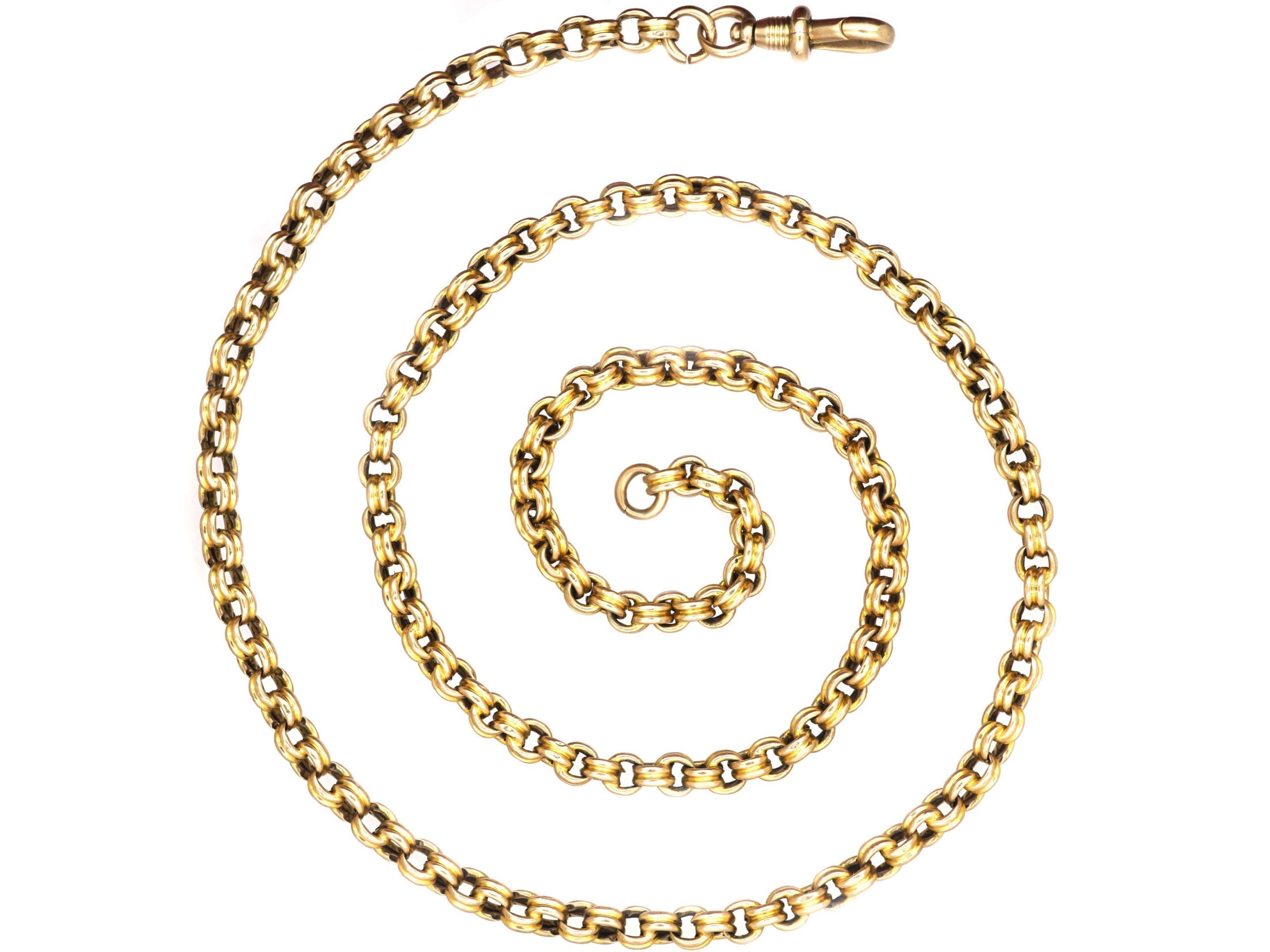 Victorian 10ct Gold Ribbed Chain with Dog Clip (403U) | The Antique ...