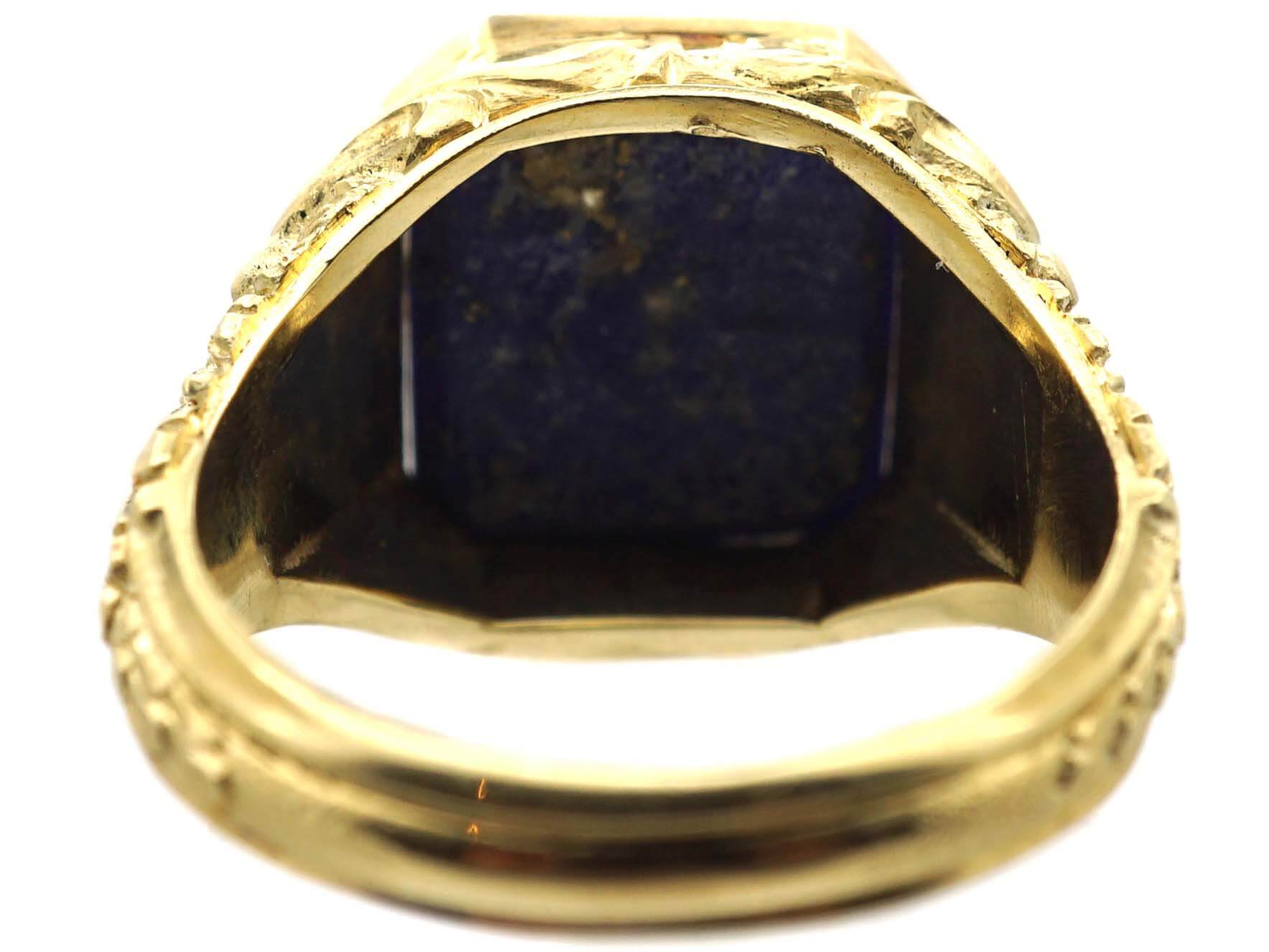 Edwardian 18ct Gold Signet Ring set with Lapis Lazuli (422U) | The ...