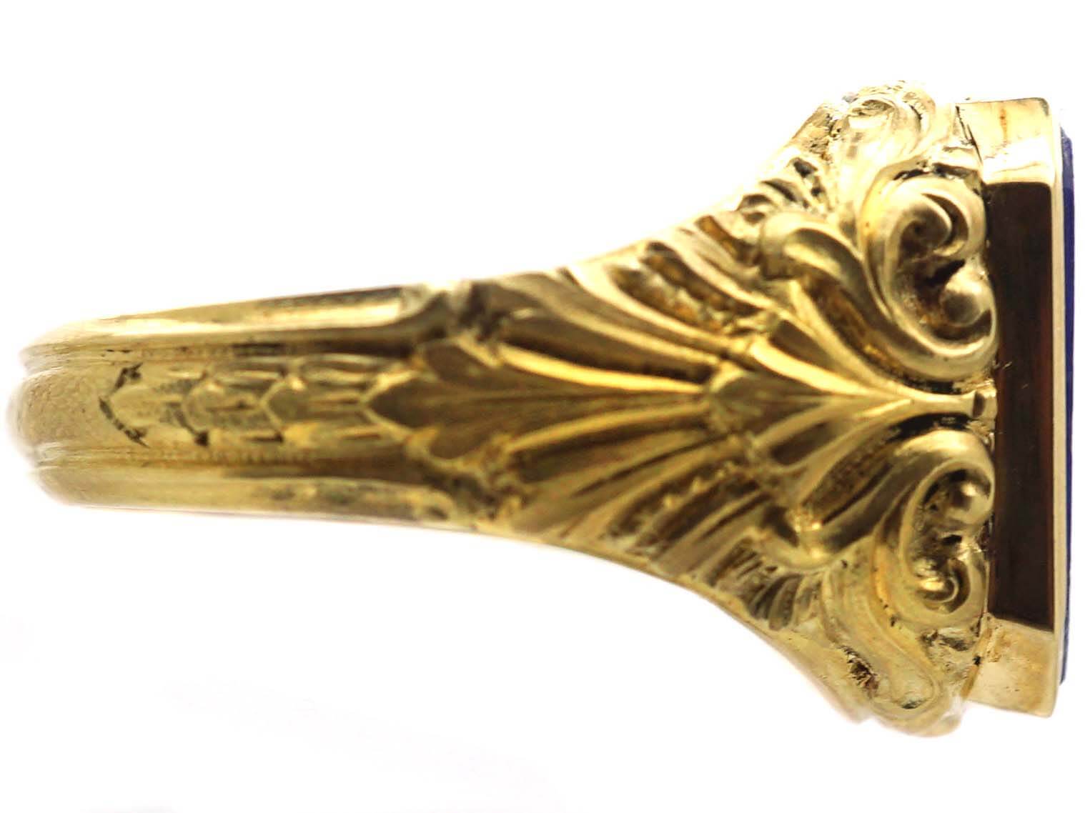 Edwardian 18ct Gold Signet Ring set with Lapis Lazuli (422U) | The ...