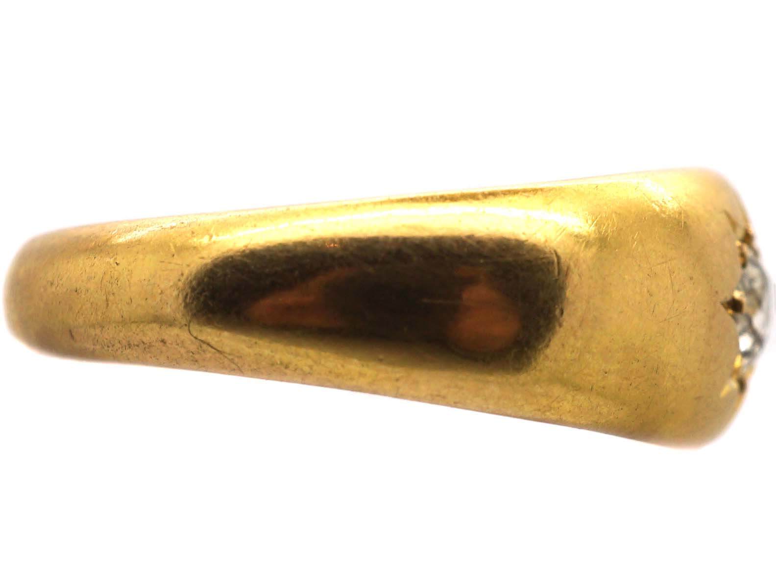 Edwardian 18ct Gold Gypsy Ring set with a Diamond (379U) | The Antique ...