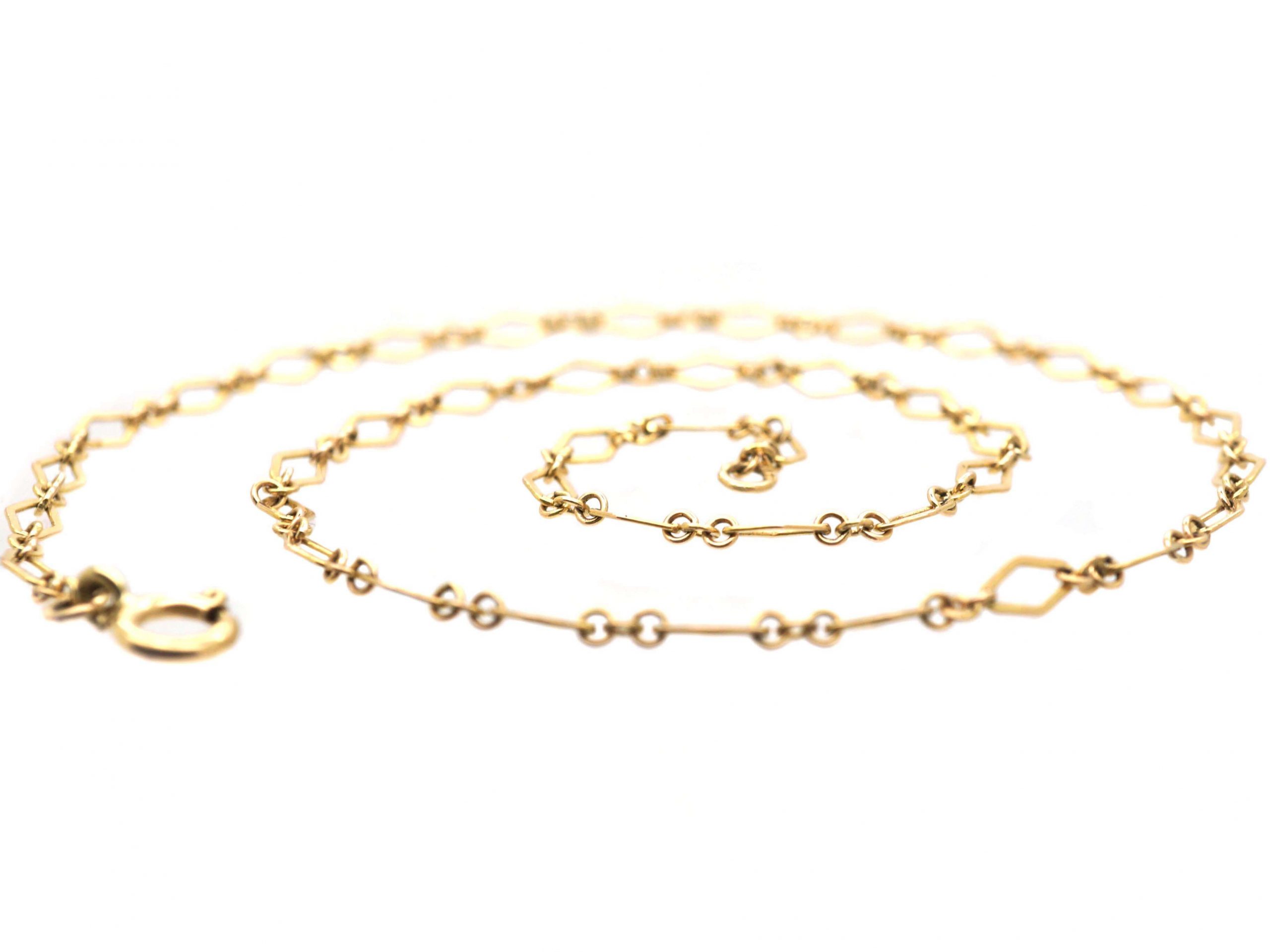 9ct Gold Chain with Ornate Links (303U) | The Antique Jewellery Company