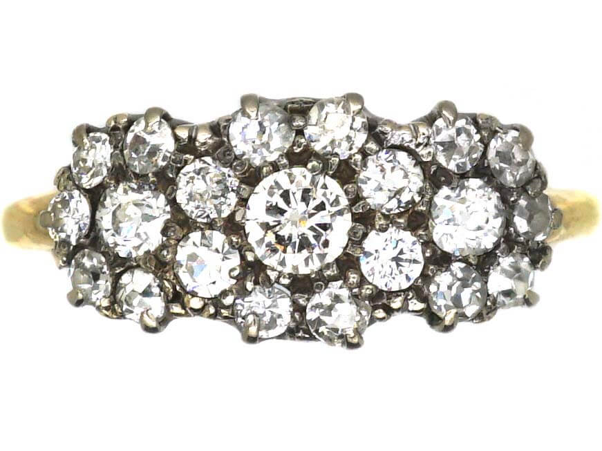 Edwardian 18ct Gold Triple Cluster Diamond Ring (446U) | The Antique ... Edwardian 18ct Gold Triple Cluster Diamond Ring (446U) | The Antique ...