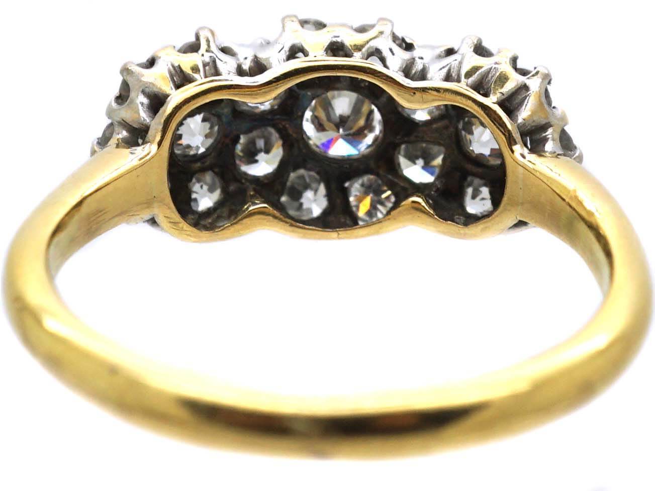 Edwardian 18ct Gold Triple Cluster Diamond Ring (446U) | The Antique ... Edwardian 18ct Gold Triple Cluster Diamond Ring (446U) | The Antique ...