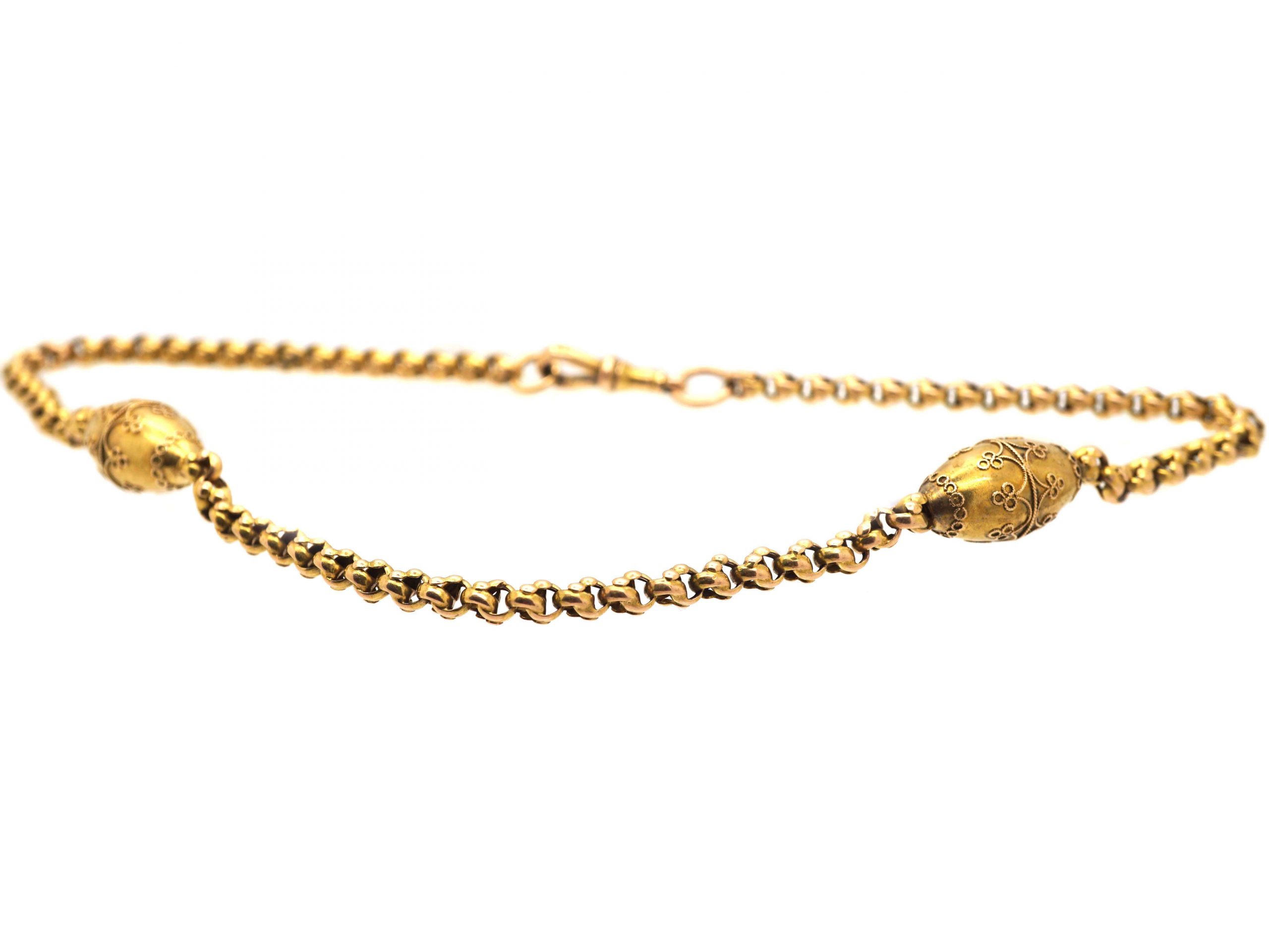 Victorian 15ct Gold Chain with Ball Detail (463U) | The Antique ...
