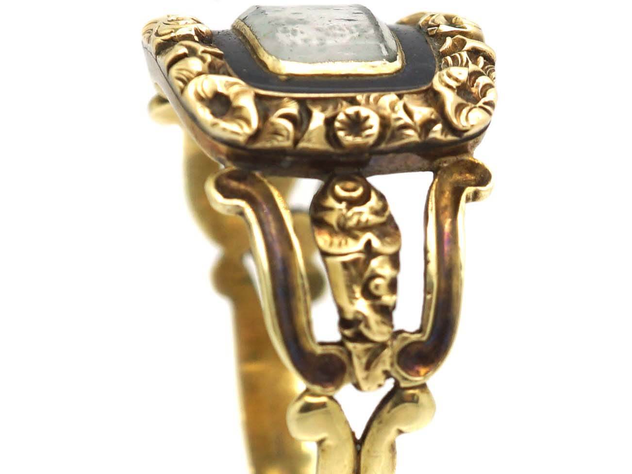 Georgian 18ct Gold & Black Enamel Mourning Ring (441U) | The Antique ...