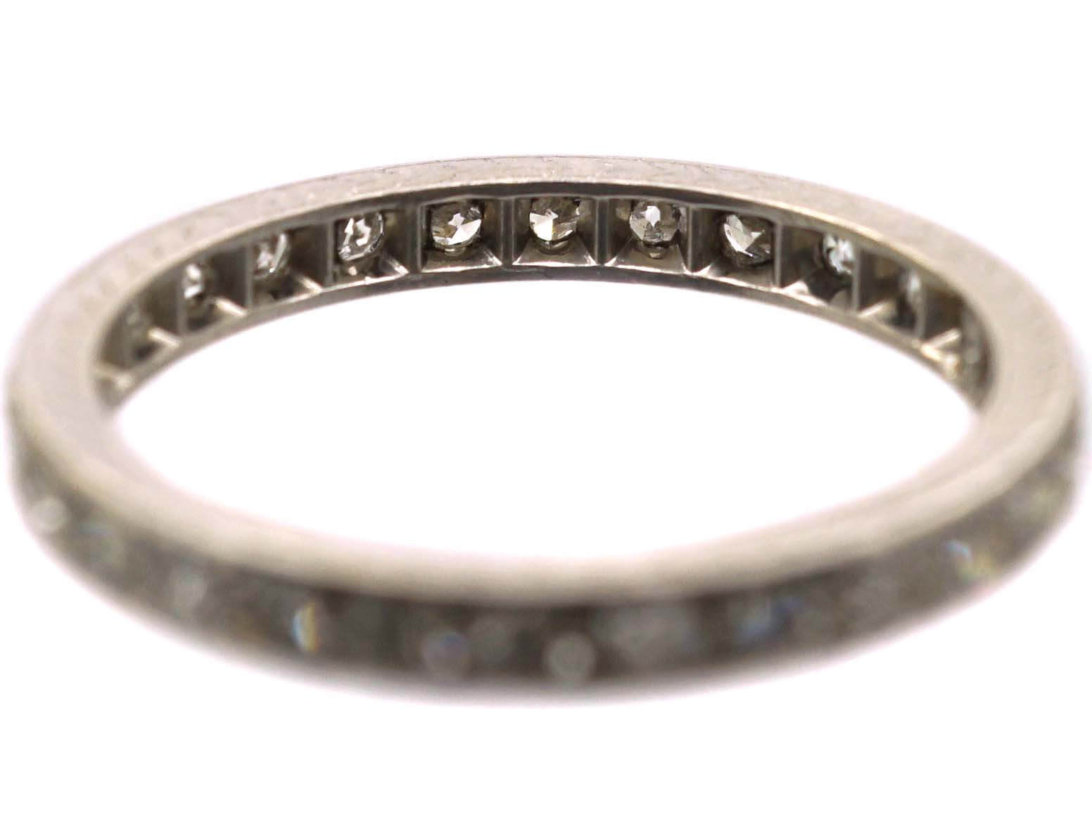 Early 20th Century Narrow Platinum & Diamond Eternity Ring (371U) | The ...