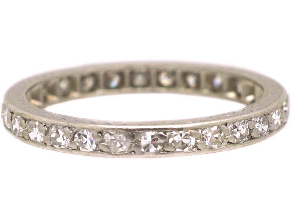 Early 20th Century Narrow Platinum & Diamond Eternity Ring (371U) | The ...