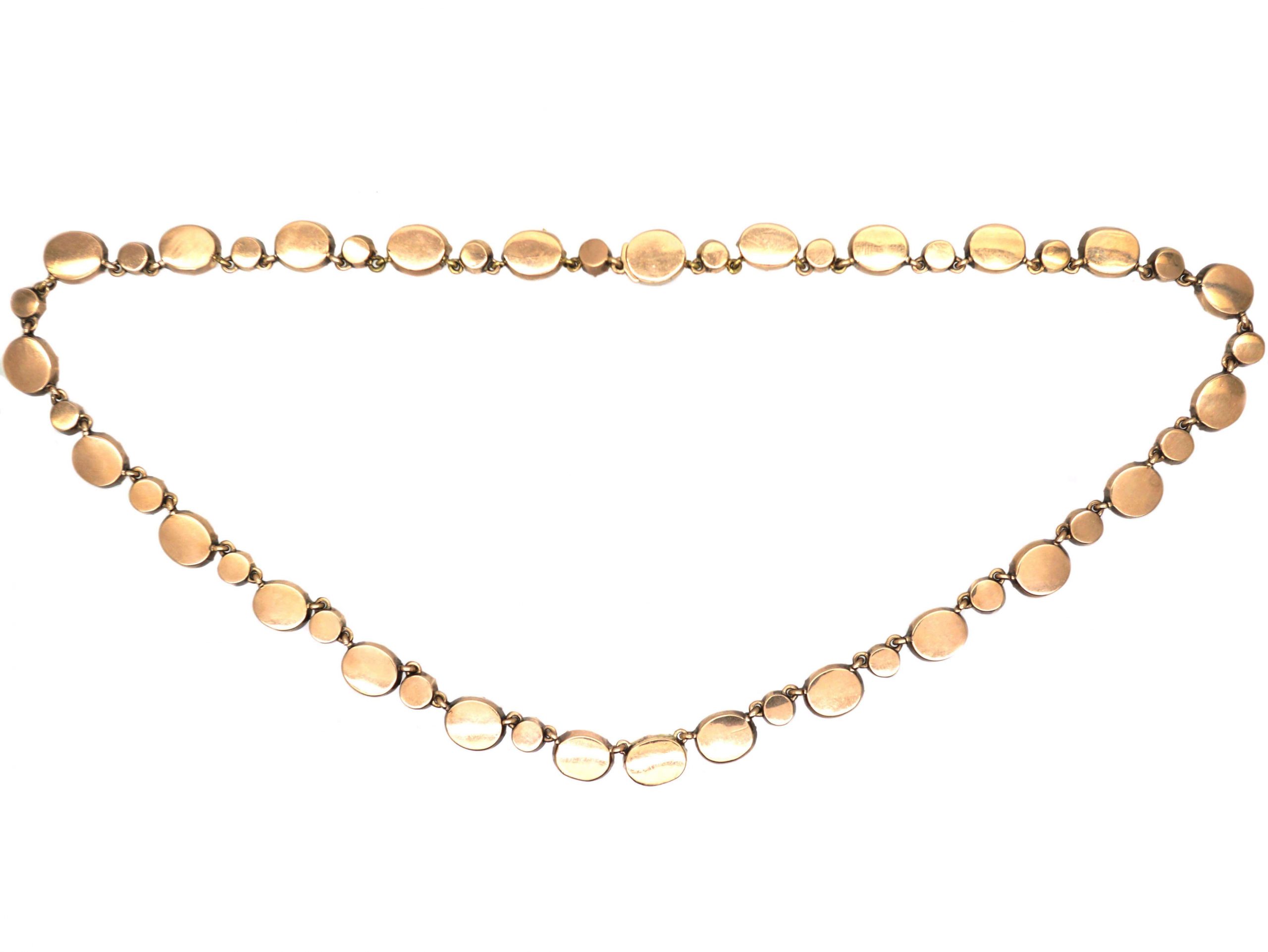Georgian Riviere Necklace Set With Flat Cut Almandine Garnets 469u 8719